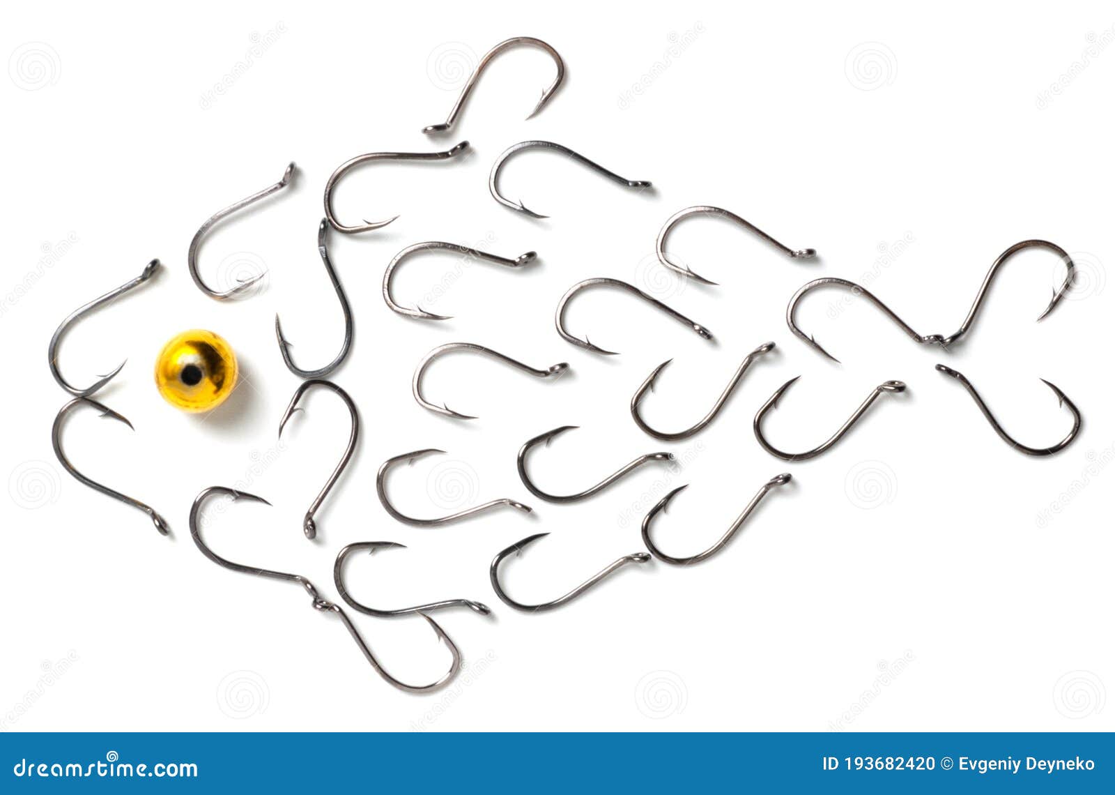 Abstract Fish Shaped Illustration Made from Hooks Stock Photo - Image ...
