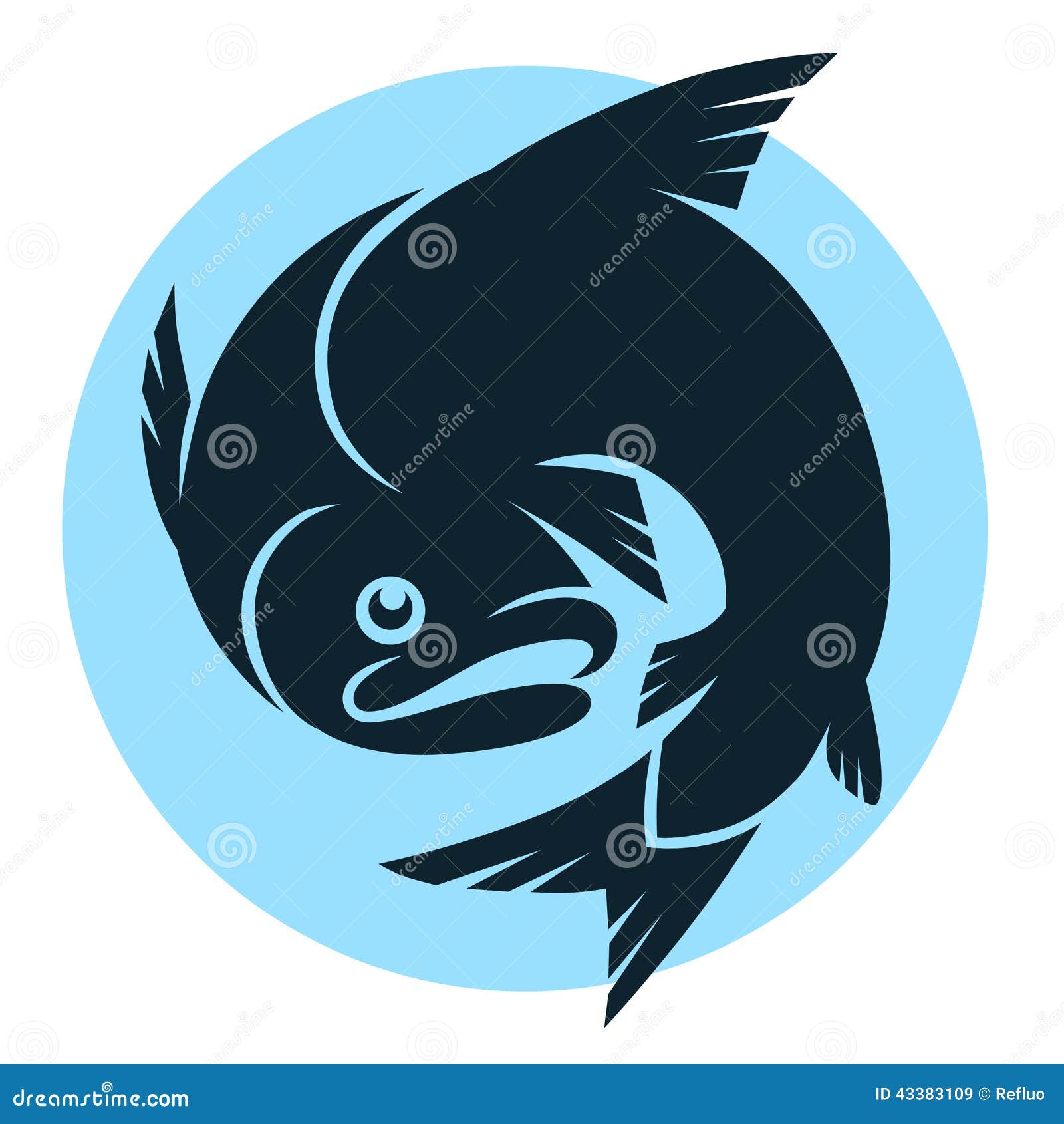 Abstract fish sign stock vector. Illustration of water - 43383109