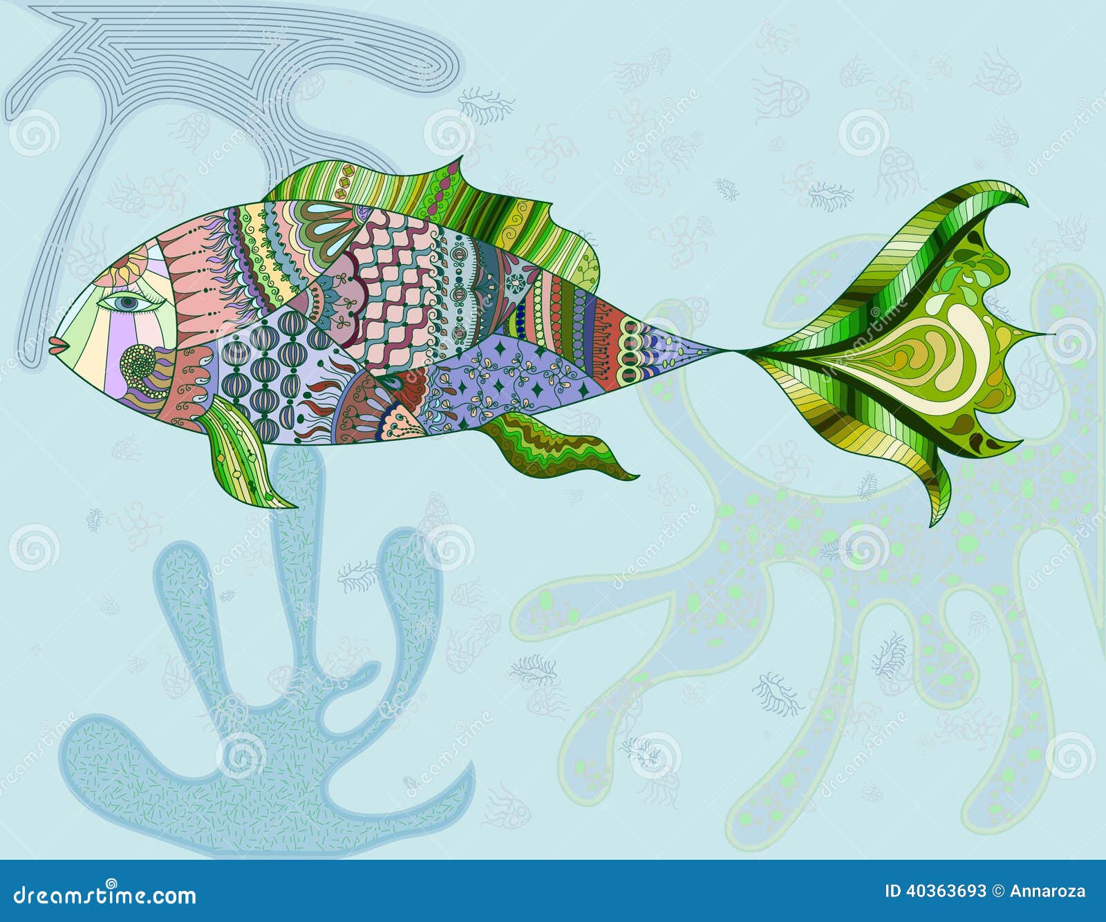 Abstract Fish. Vector Illustration. Stock Vector - Illustration of ...