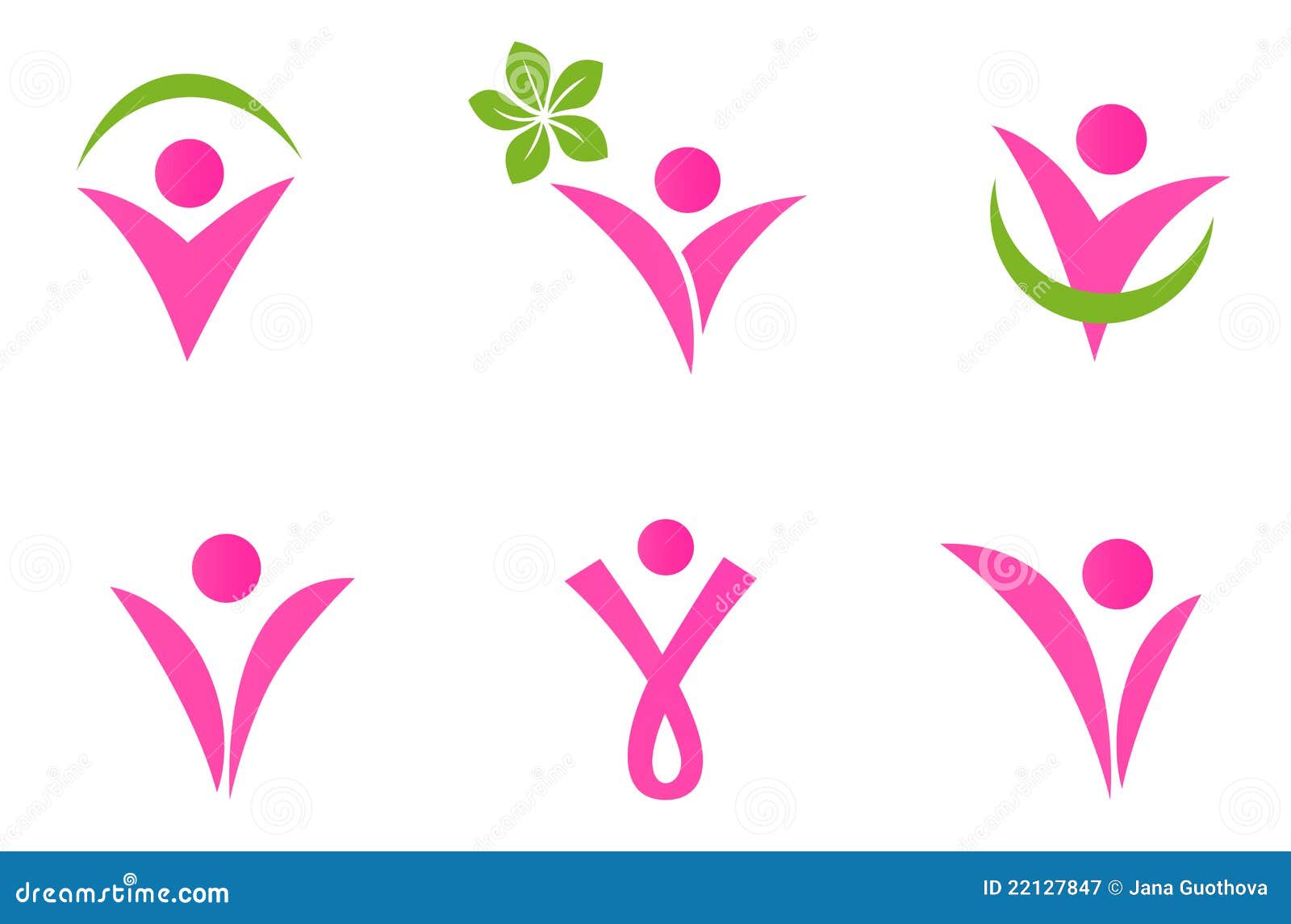 Abstract Fit Woman Icons Set Stock Vector - Illustration of clipart ...