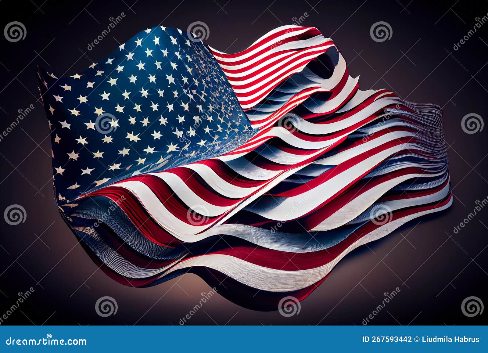 Abstract Flag with American Colors. Flag of the Future. 3d Illustration ...