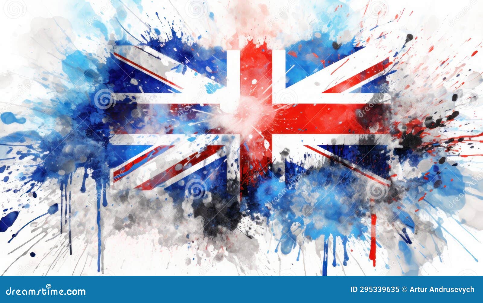 Abstract Flag of Britain from Paint Splashes. Stock Illustration ...