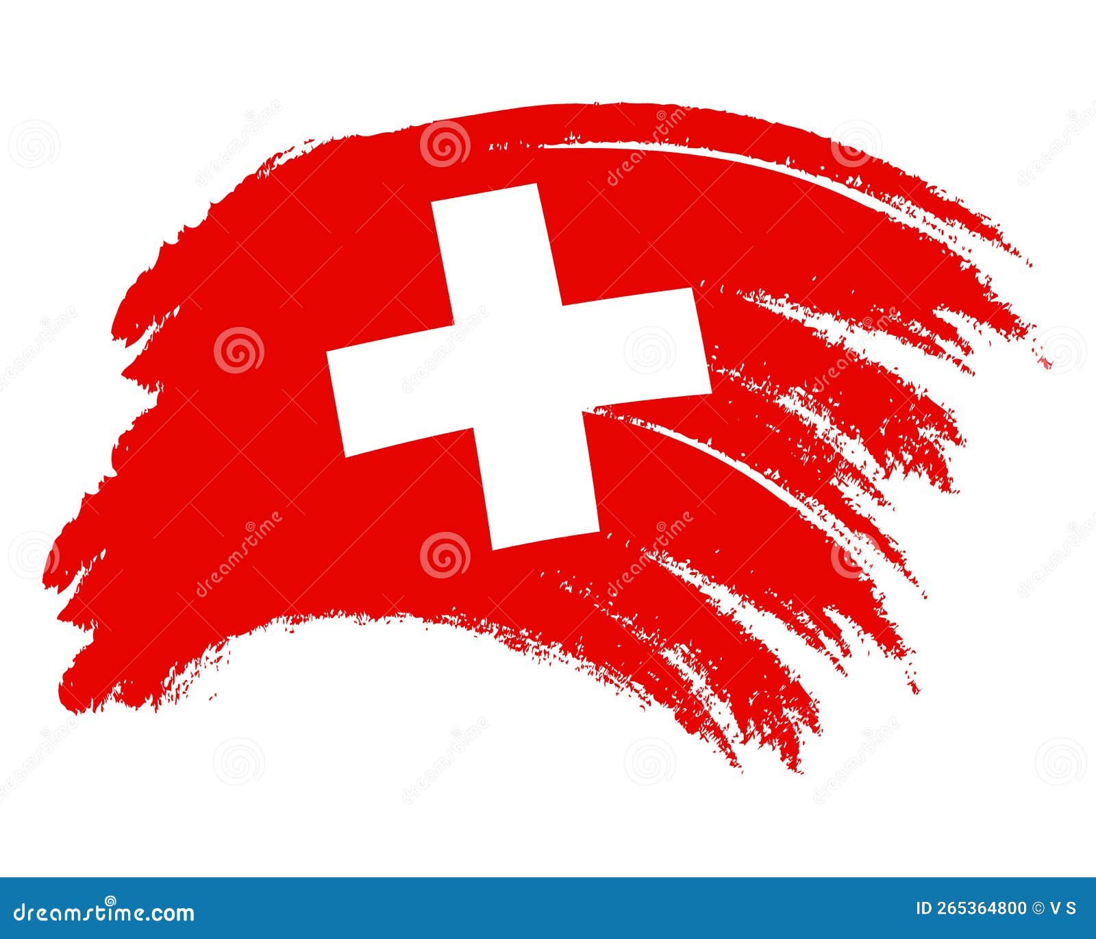 Abstract Flag of Switzerland with Grunge Texture Brush Strokes ...