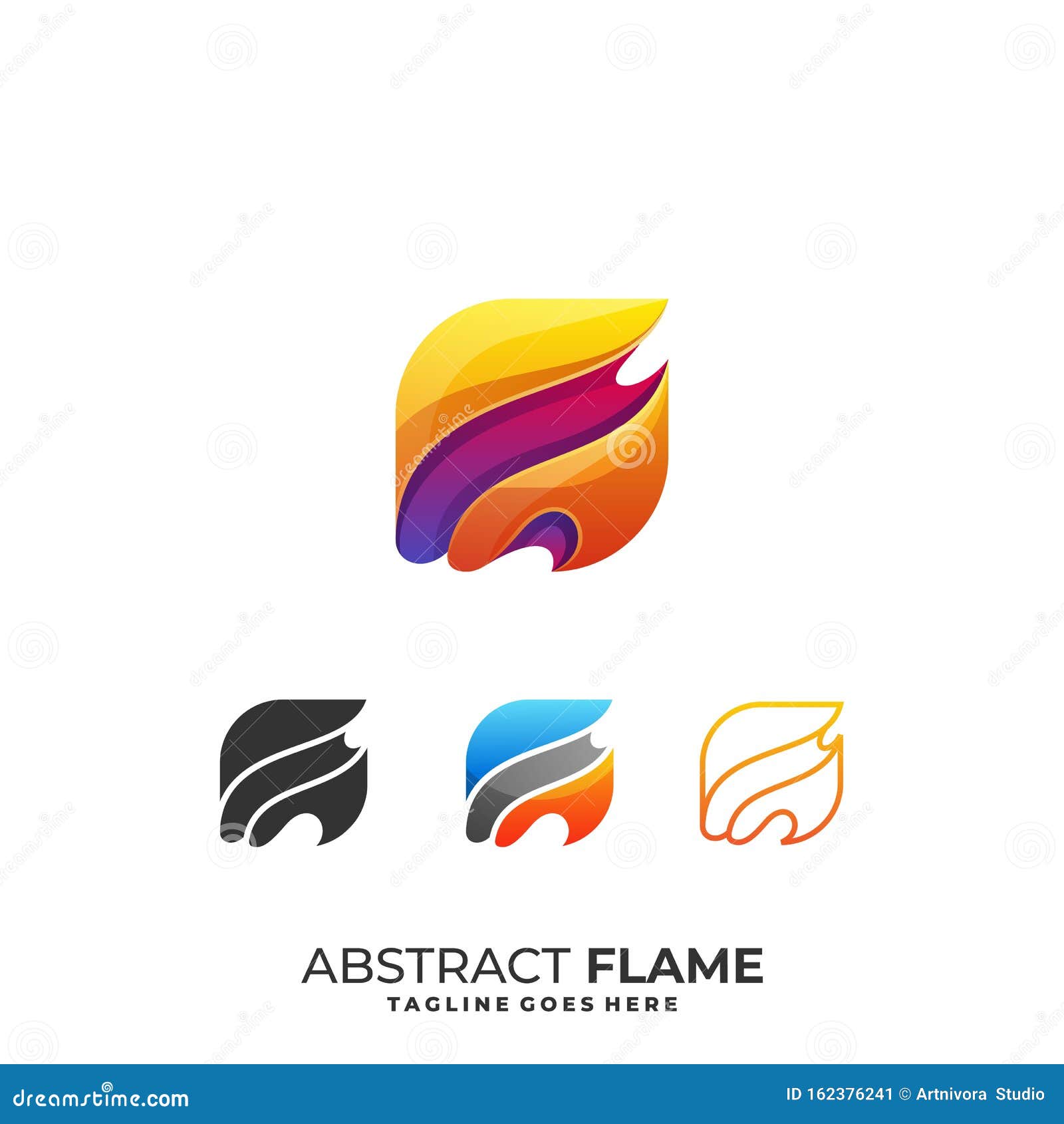 Abstract Flame with Cube Droplets Overlap Illustration Vector Design ...