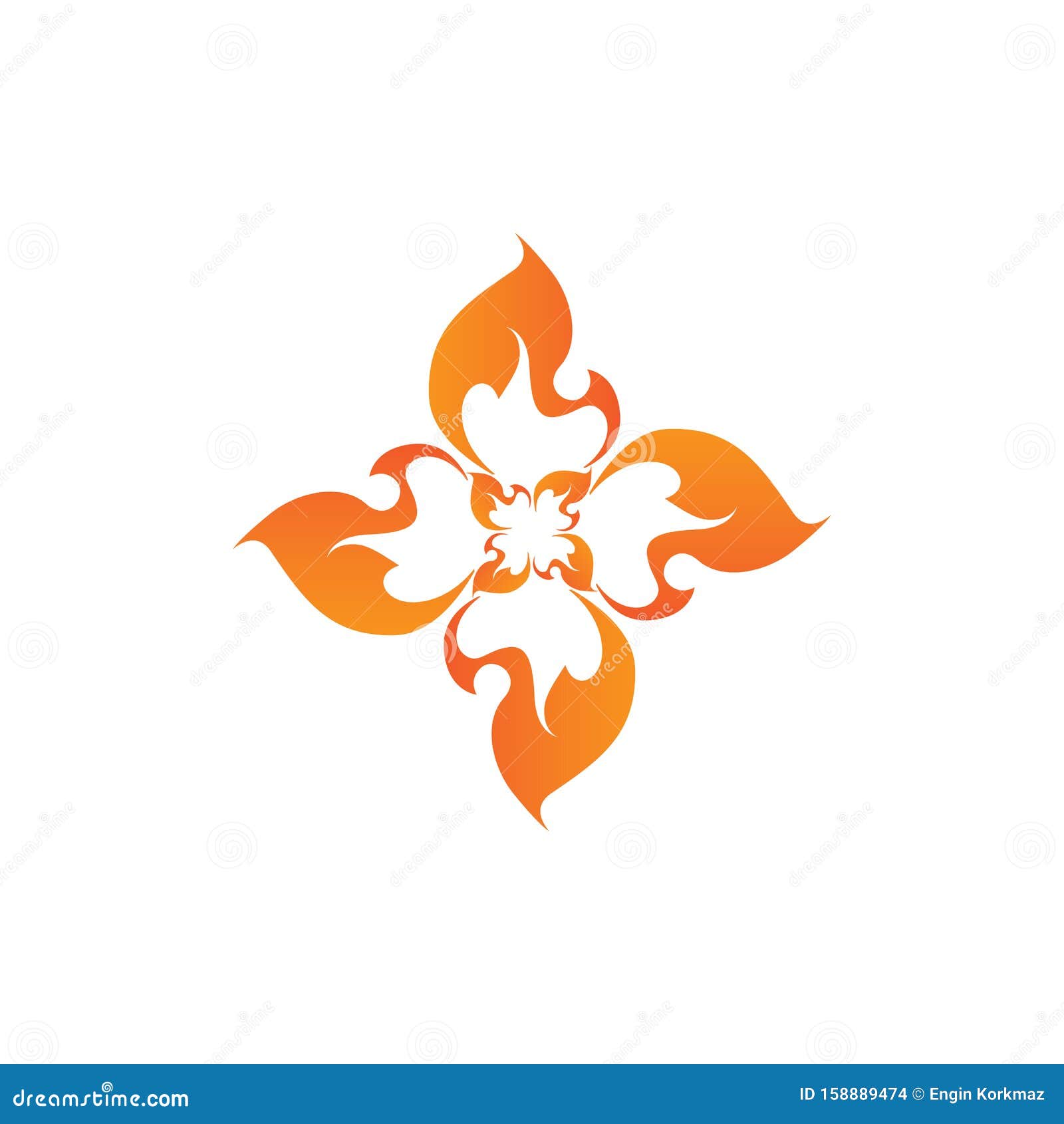 Abstract Flame Design Element, Creative Symmetrical Fire Flames Icon ...