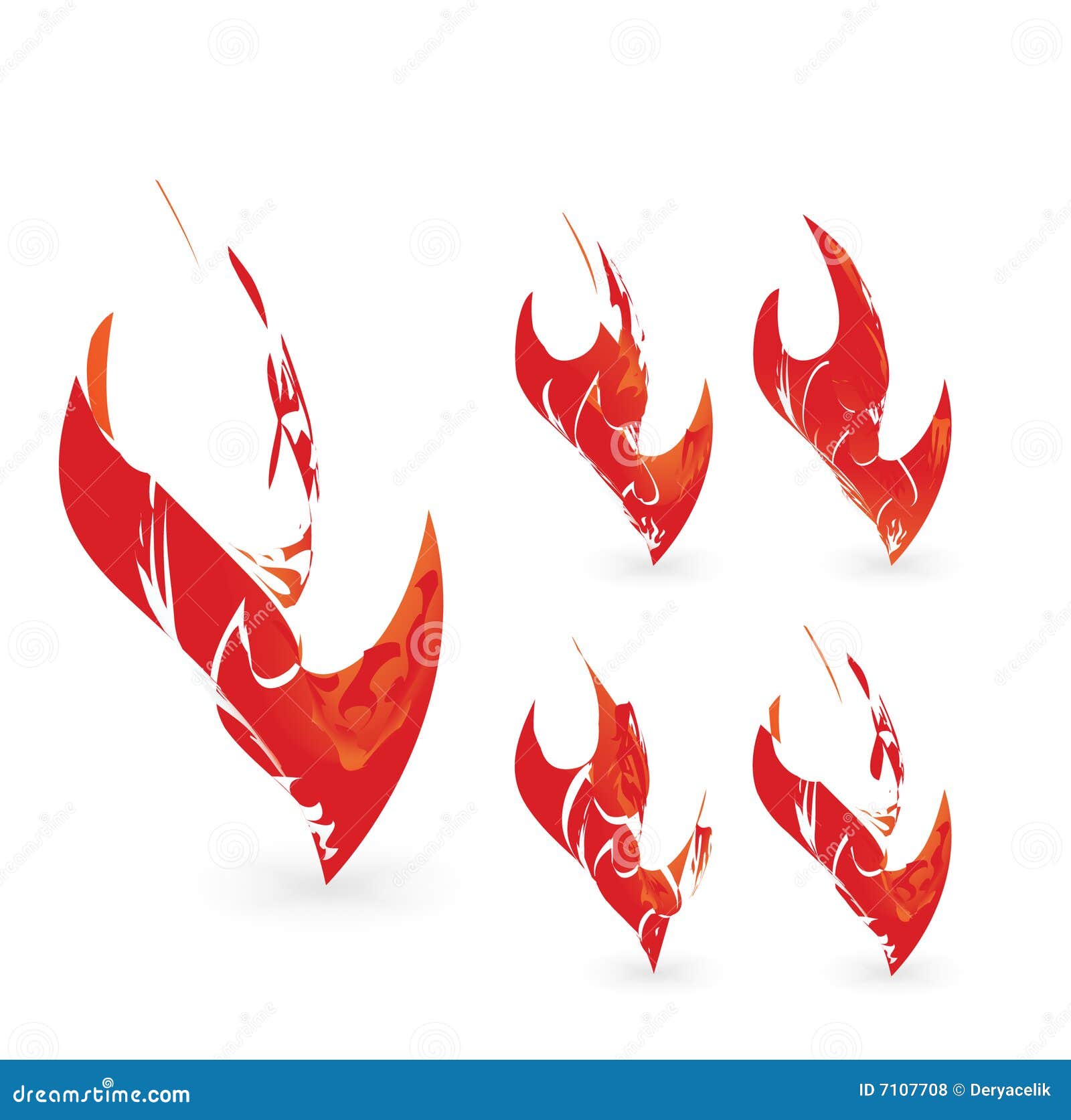 Abstract Flame Graphic Design Element Set Stock Vector - Illustration ...