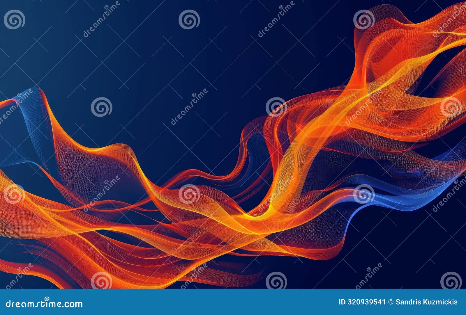An Abstract Flame Shape on a Blue Background. Generative AI. Stock ...