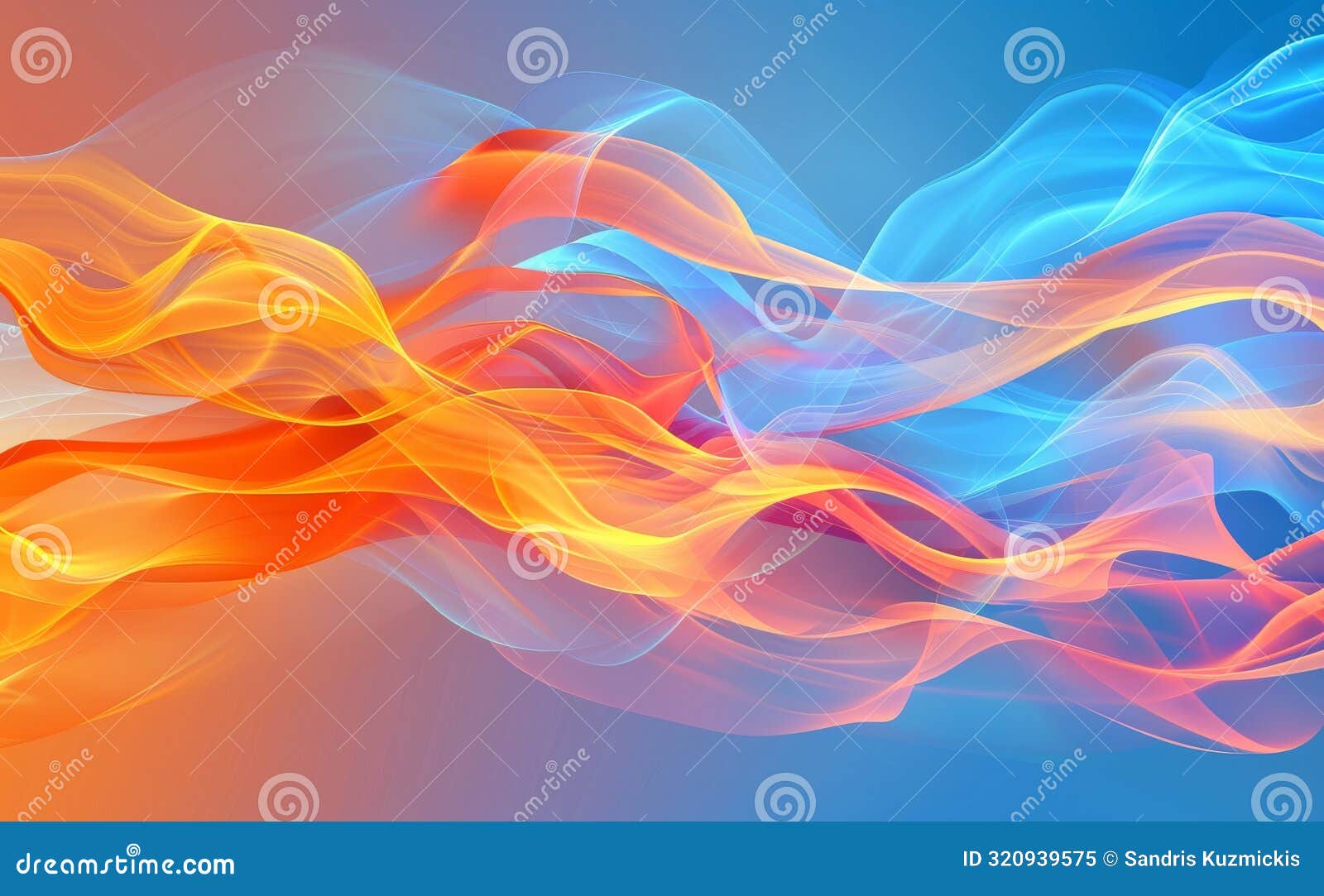 An Abstract Flame Shape on a Blue Background. Generative AI. Stock ...