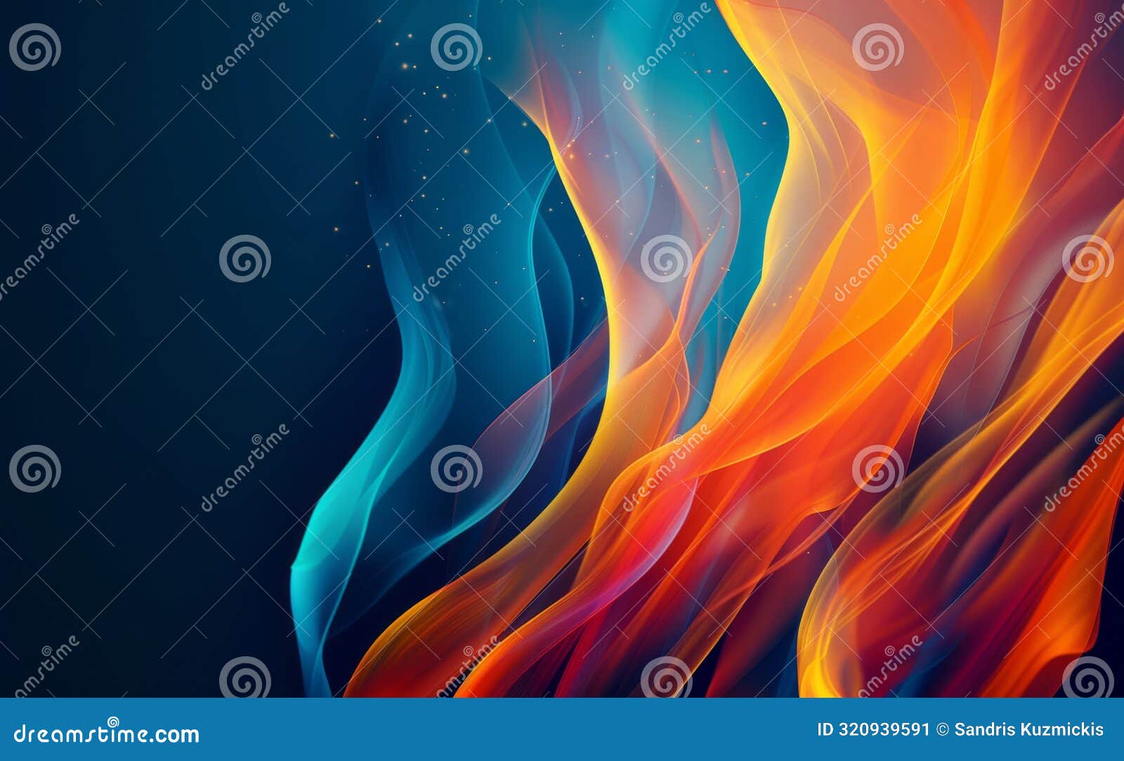 An Abstract Flame Shape on a Blue Background. Generative AI. Stock ...