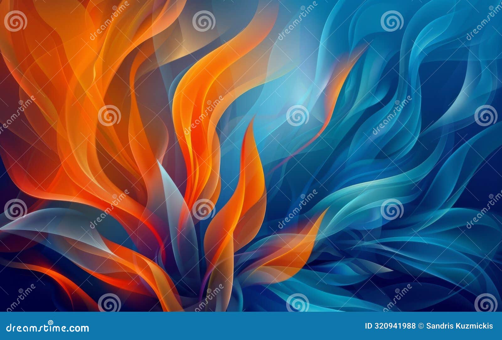 An Abstract Flame Shape on a Blue Background. Generative AI Stock ...