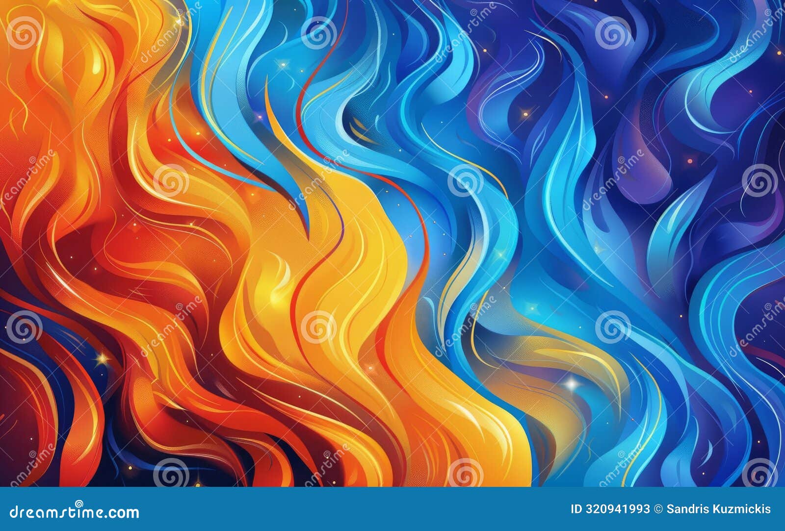 An Abstract Flame Shape on a Blue Background. Generative AI Stock ...