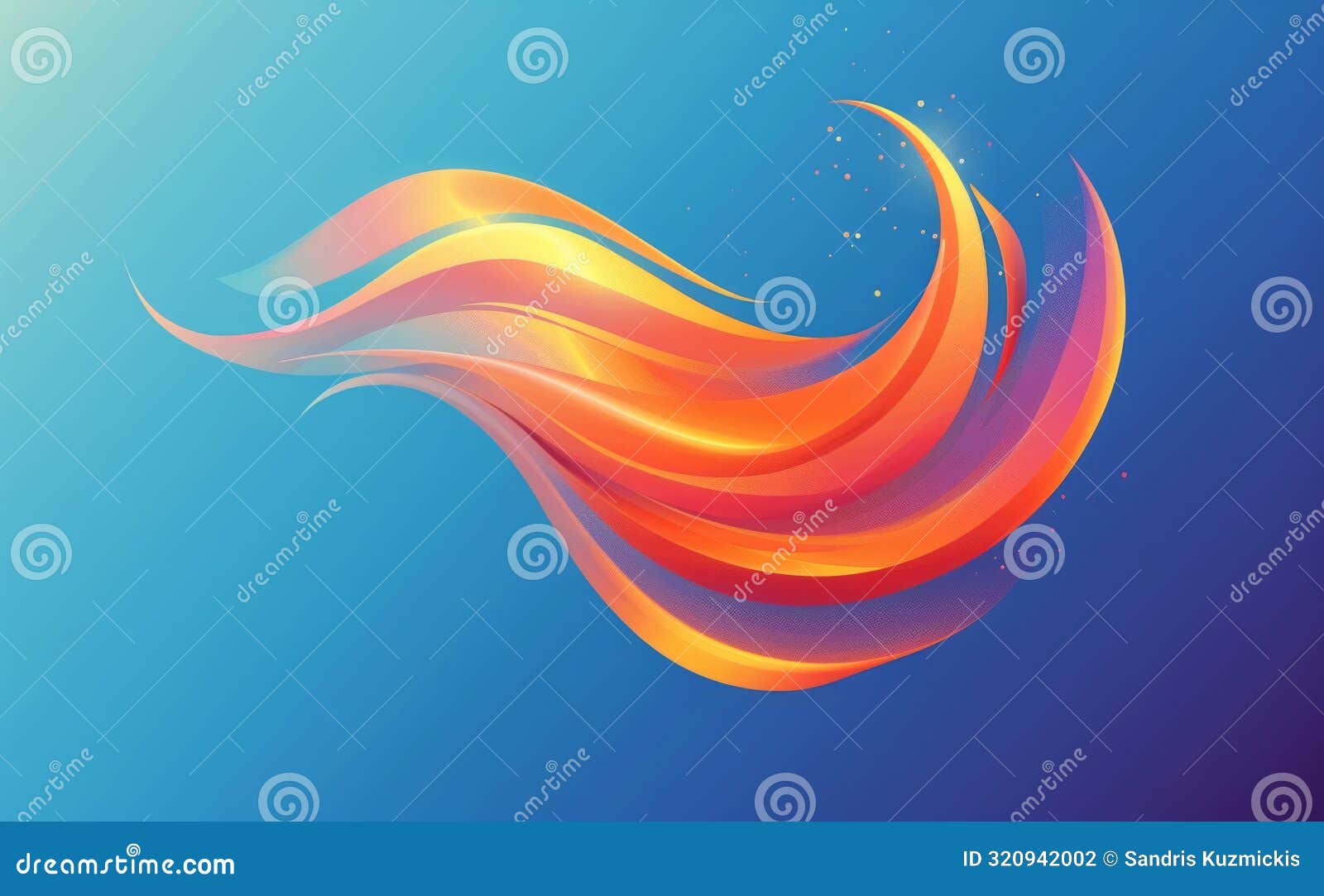 An Abstract Flame Shape on a Blue Background. Generative AI Stock ...