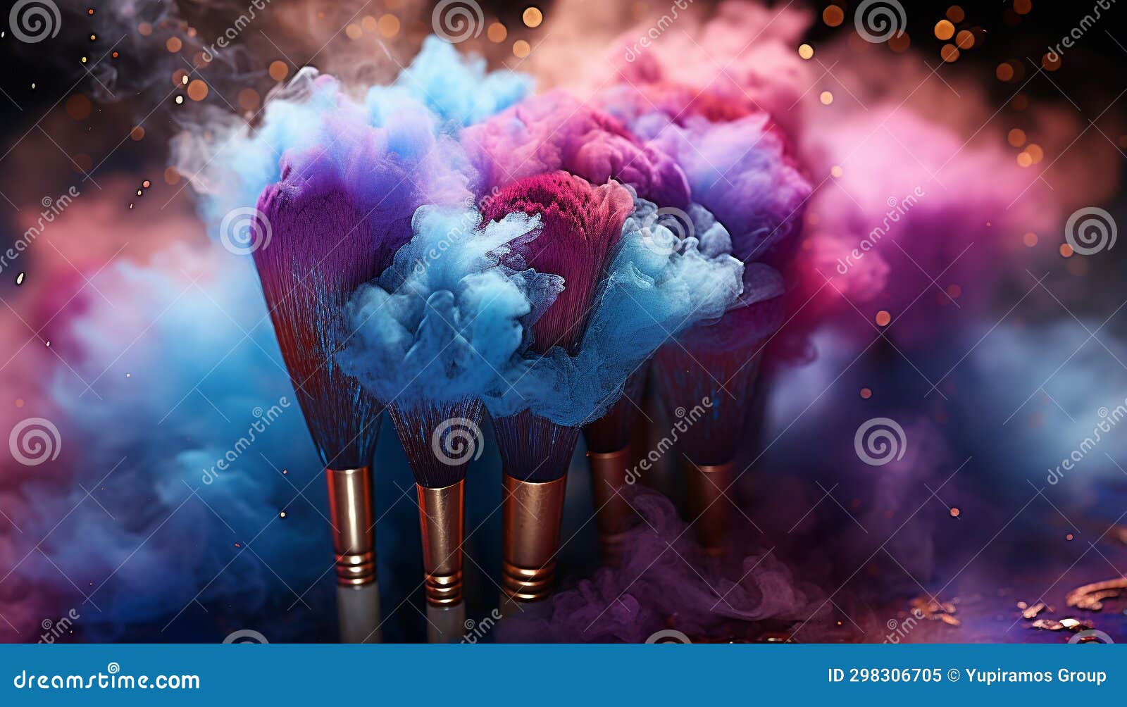 Abstract Flame Shapes Exploding in a Futuristic Space Backdrop ...