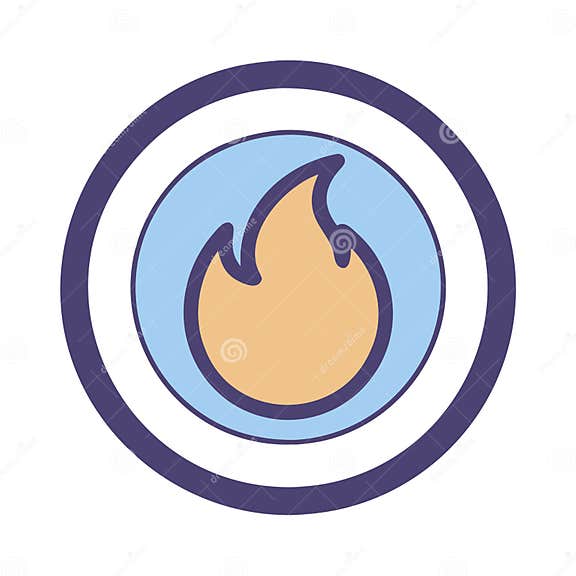 Abstract Flame Symbol in Blue Circle Vector for Design and Branding ...