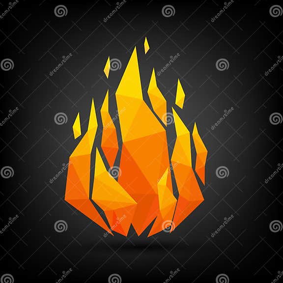 Abstract Flame Triangle Geometric Design Stock Vector - Illustration of ...