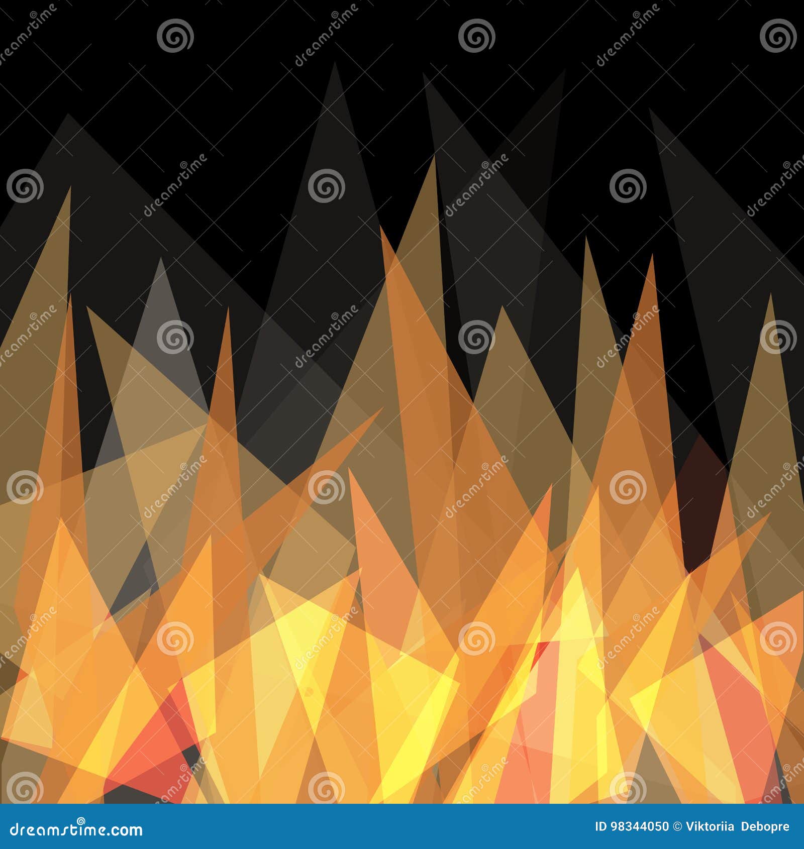 Abstract Flame Triangle Geometric Design. Stock Vector - Illustration ...