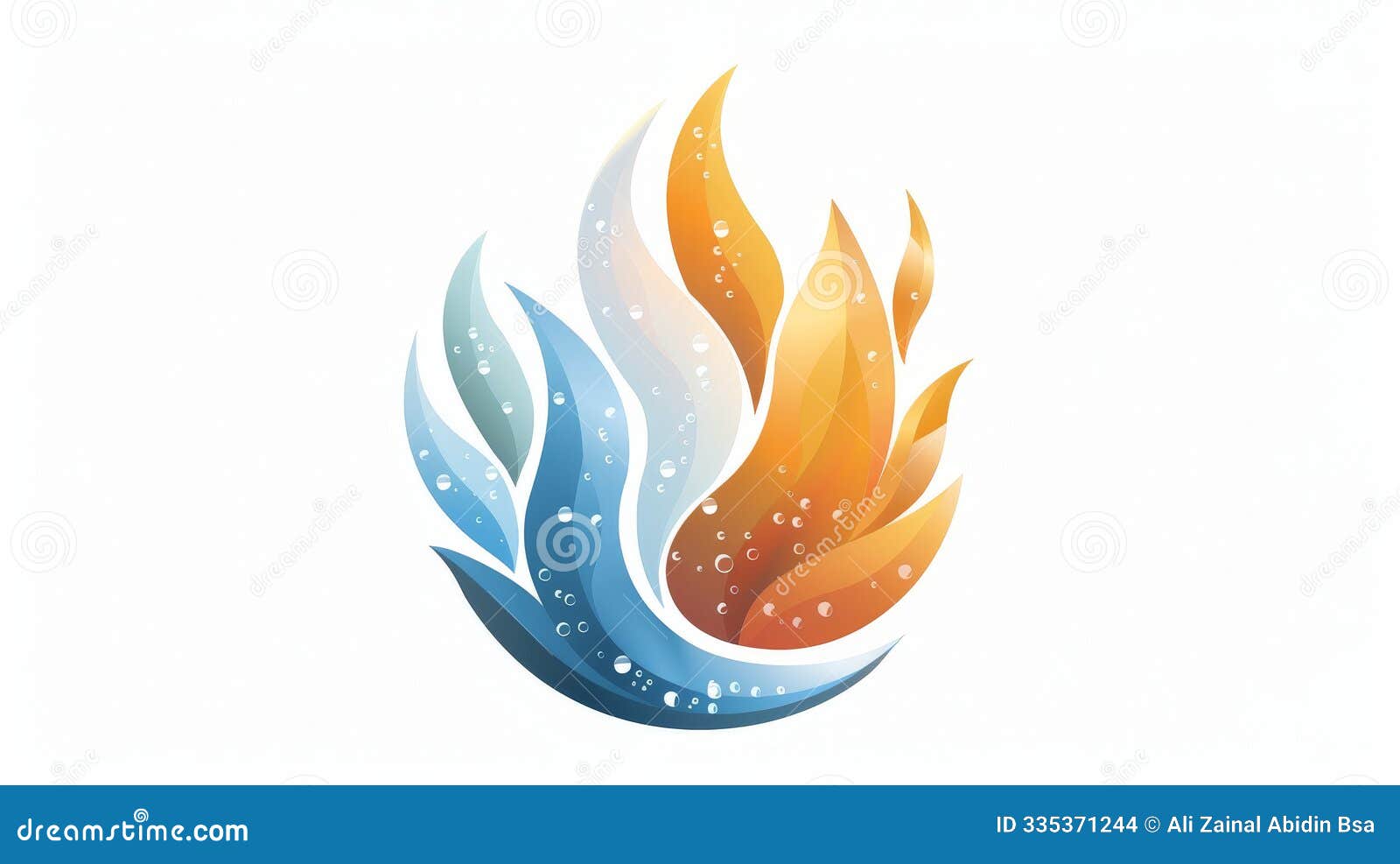 Ethereal Dance of Flame and Water Stock Illustration - Illustration of ...