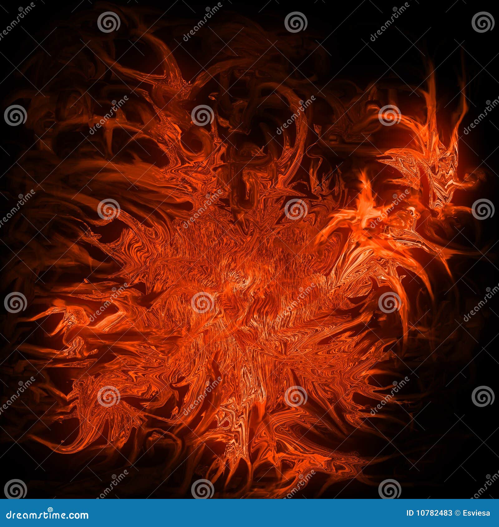 Abstract Flames on Black Background Stock Illustration - Illustration ...