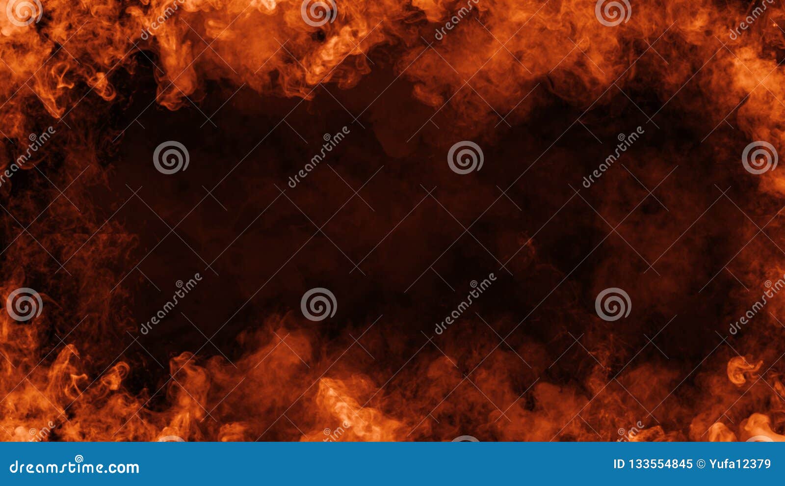 Abstract Flames Frame on Isolated a Black Background Stock Illustration ...
