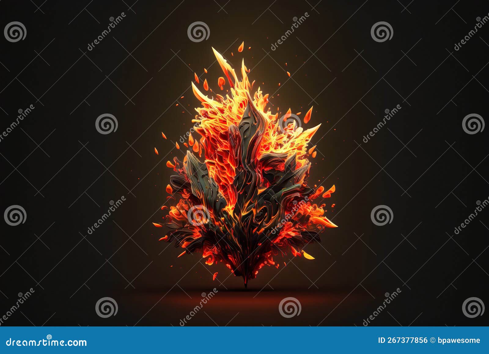 Abstract Flames, Sense of Movement and Energy, Fire, Generative AI ...