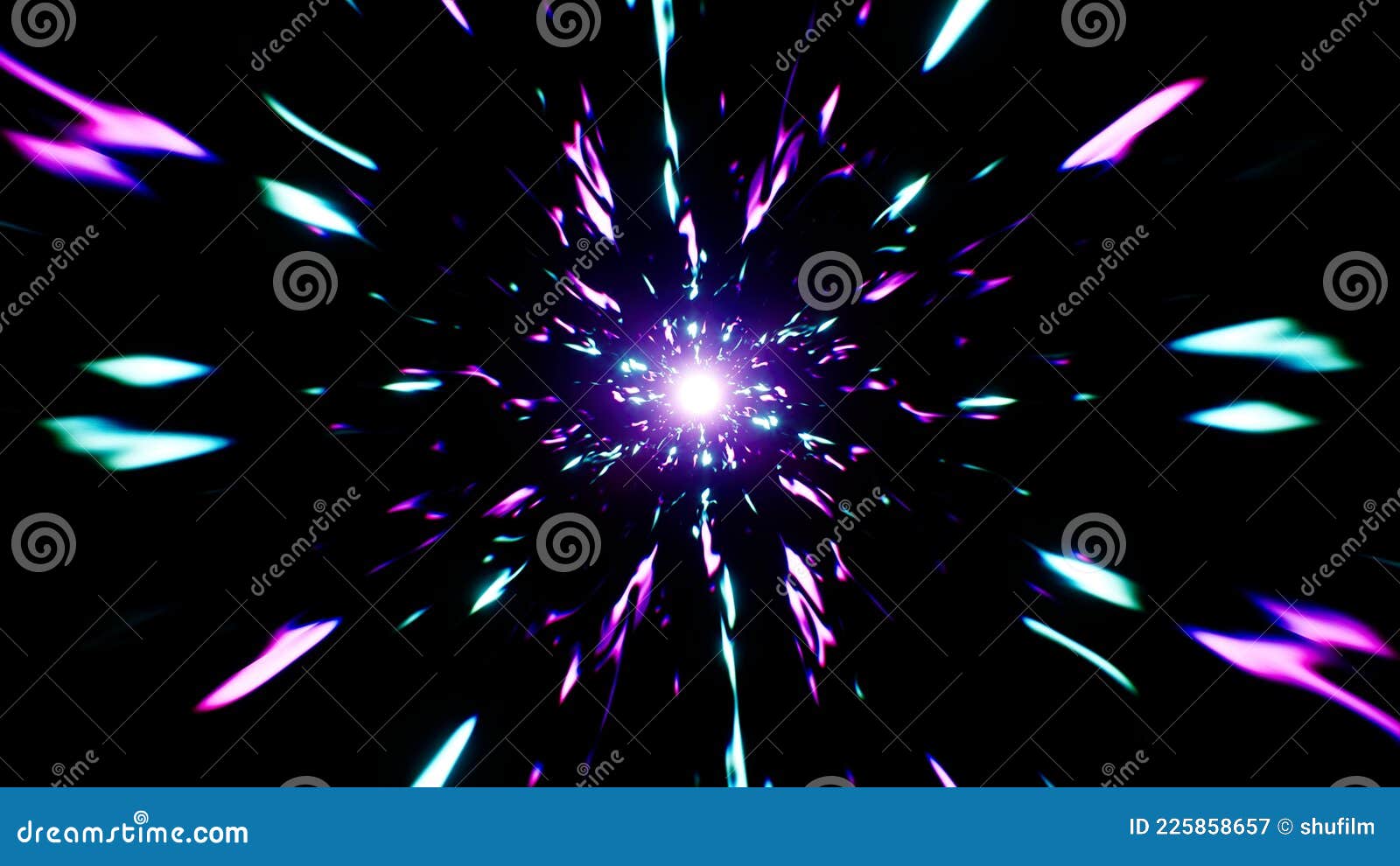 Abstract Flaring Neon Particles Effects Stock Illustration ...