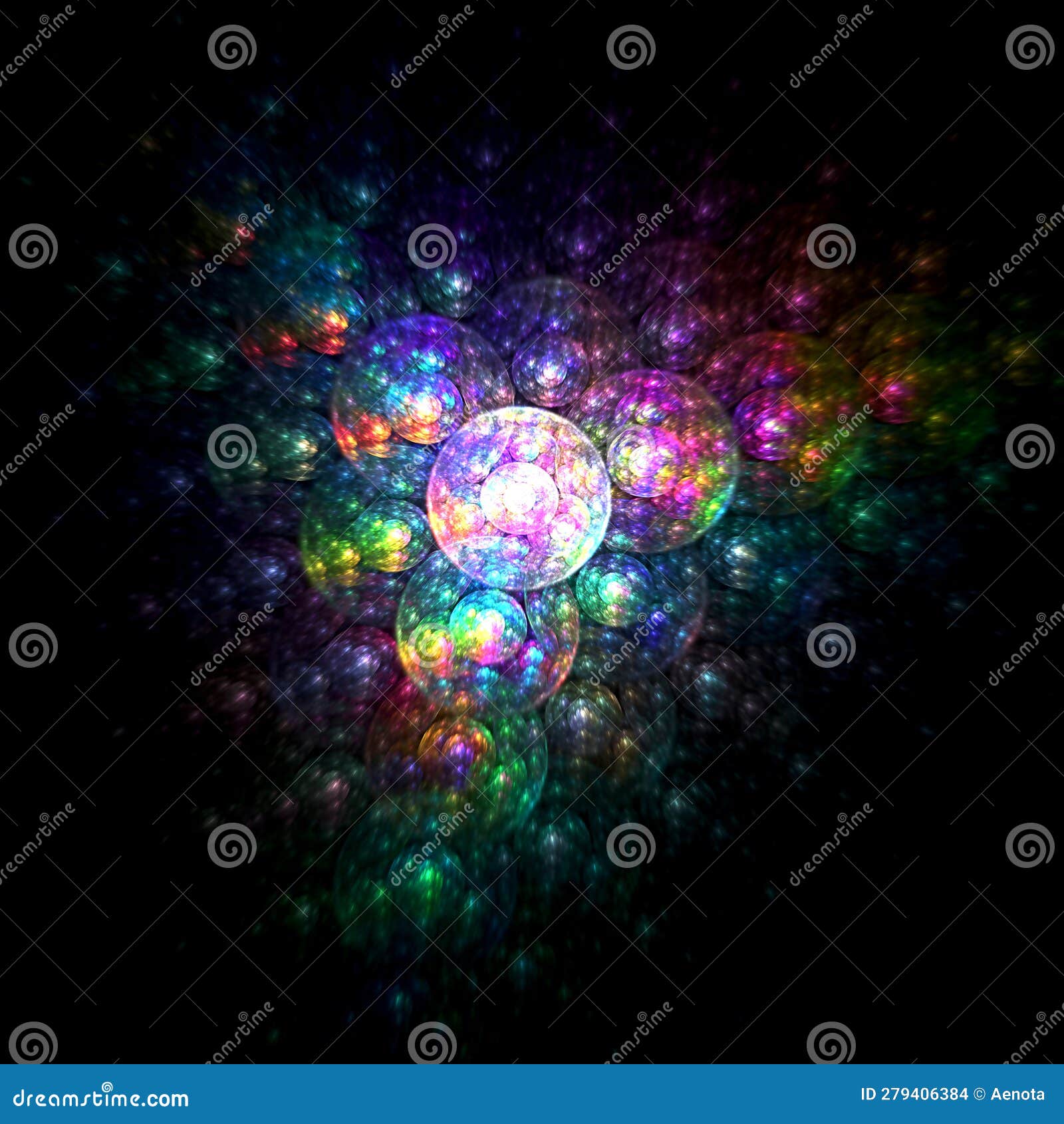 Abstract Flash Bubble Background - Fractal Art Stock Illustration ...
