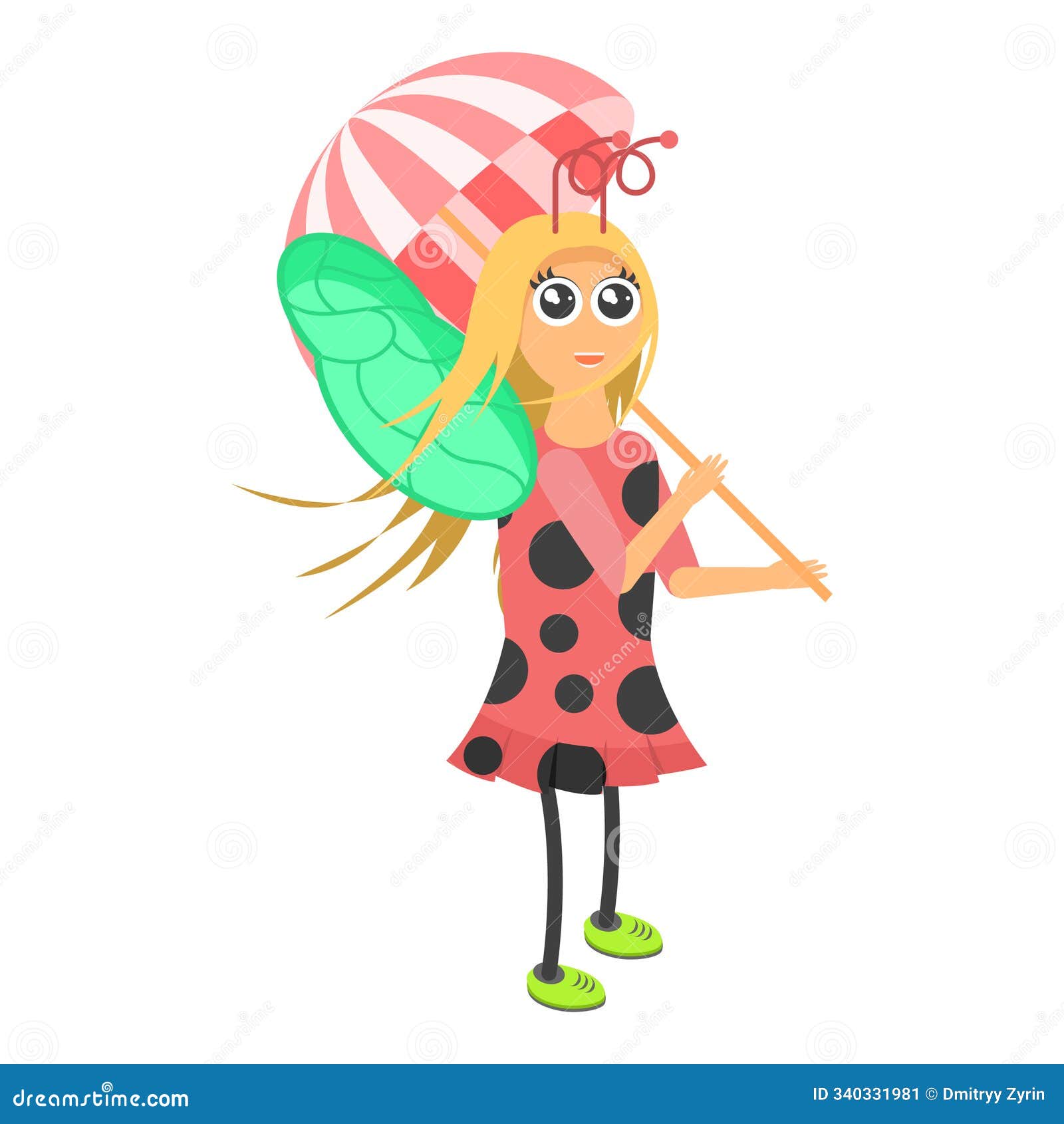 Abstract Flat Cartoon Different Animal Insect Ladybug Vector Design ...