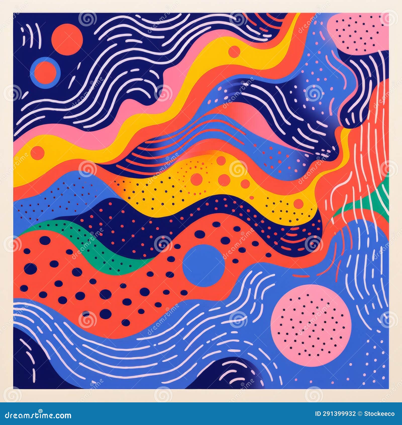 Abstract Flat Design with Colorful Wavy Pattern - Tile Design Stock ...