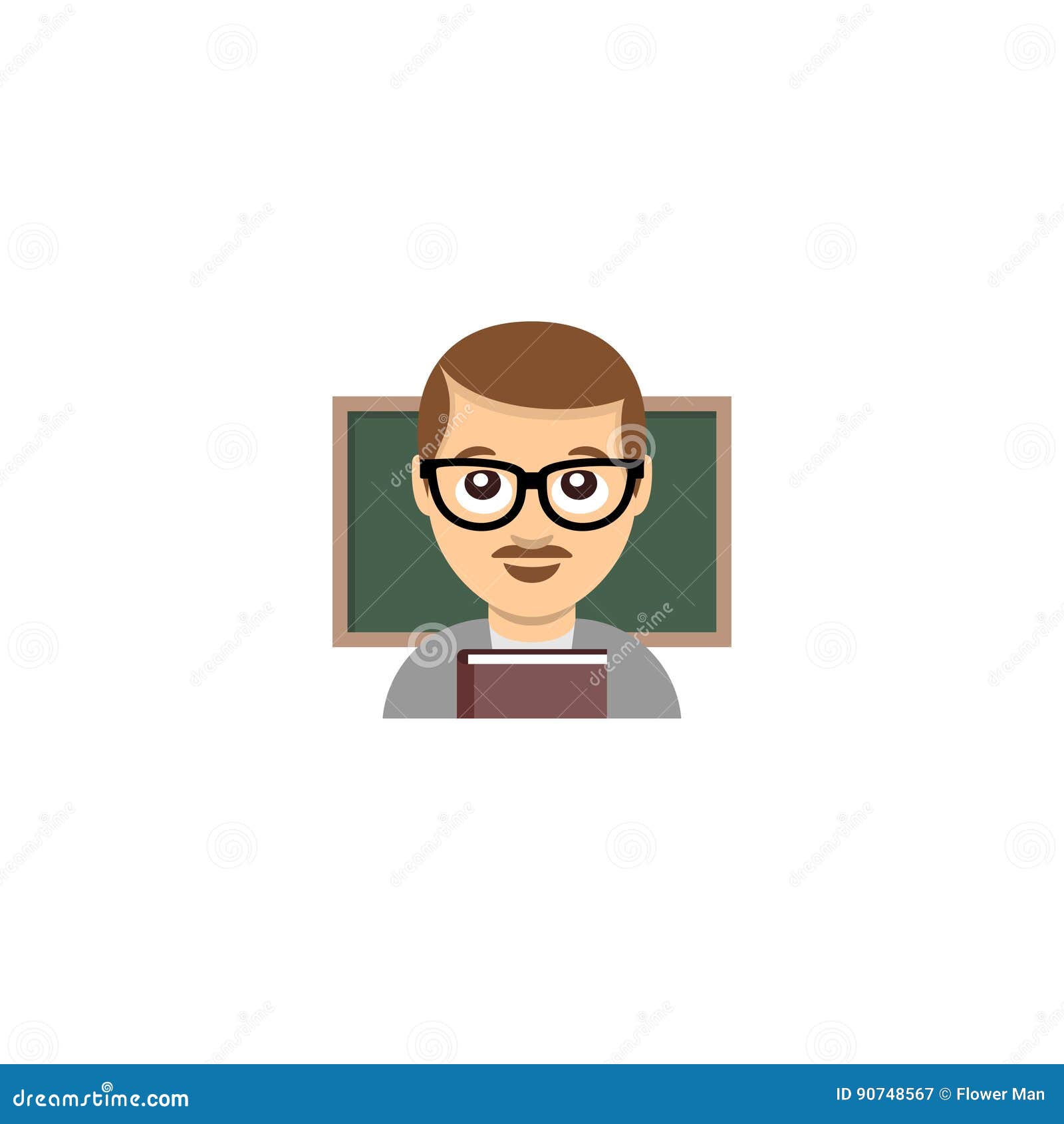 Abstract Flat Design Teacher Emoticon Illustration Stock Vector ...