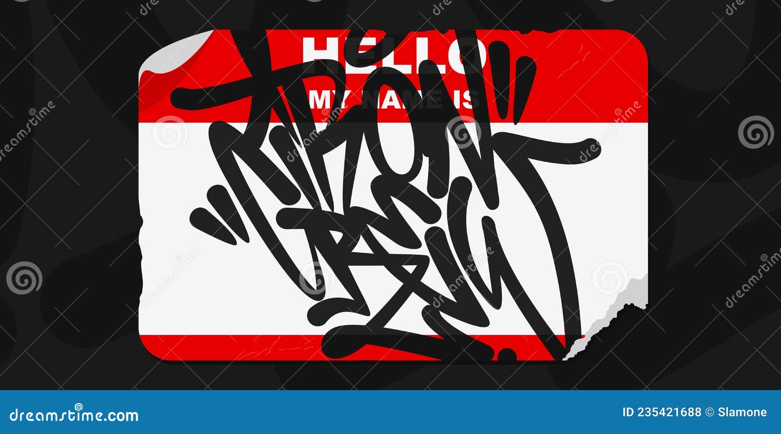Abstract Flat Graffiti Style Sticker Hello My Name is with Some Street ... Abstract Flat Graffiti Style Sticker Hello My Name is with Some Street ...