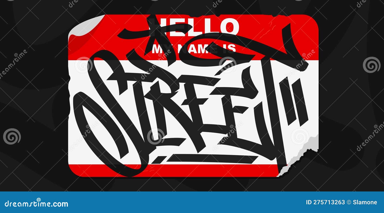 Abstract Flat Graffiti Style Sticker Hello My Name is with Some Street ... Abstract Flat Graffiti Style Sticker Hello My Name is with Some Street ...