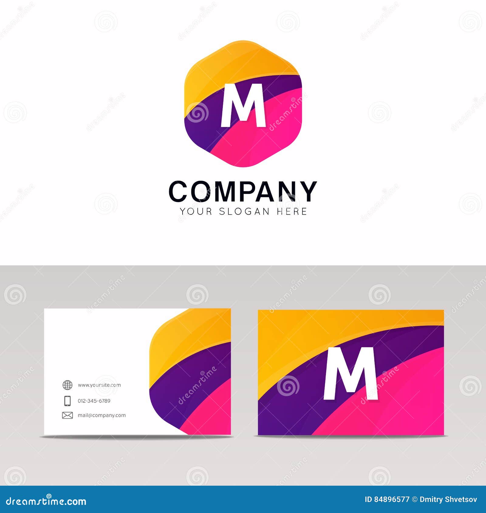 Abstract Flat Hexagon Shape M Logo Letter Iconic Sign Vector Stock ...