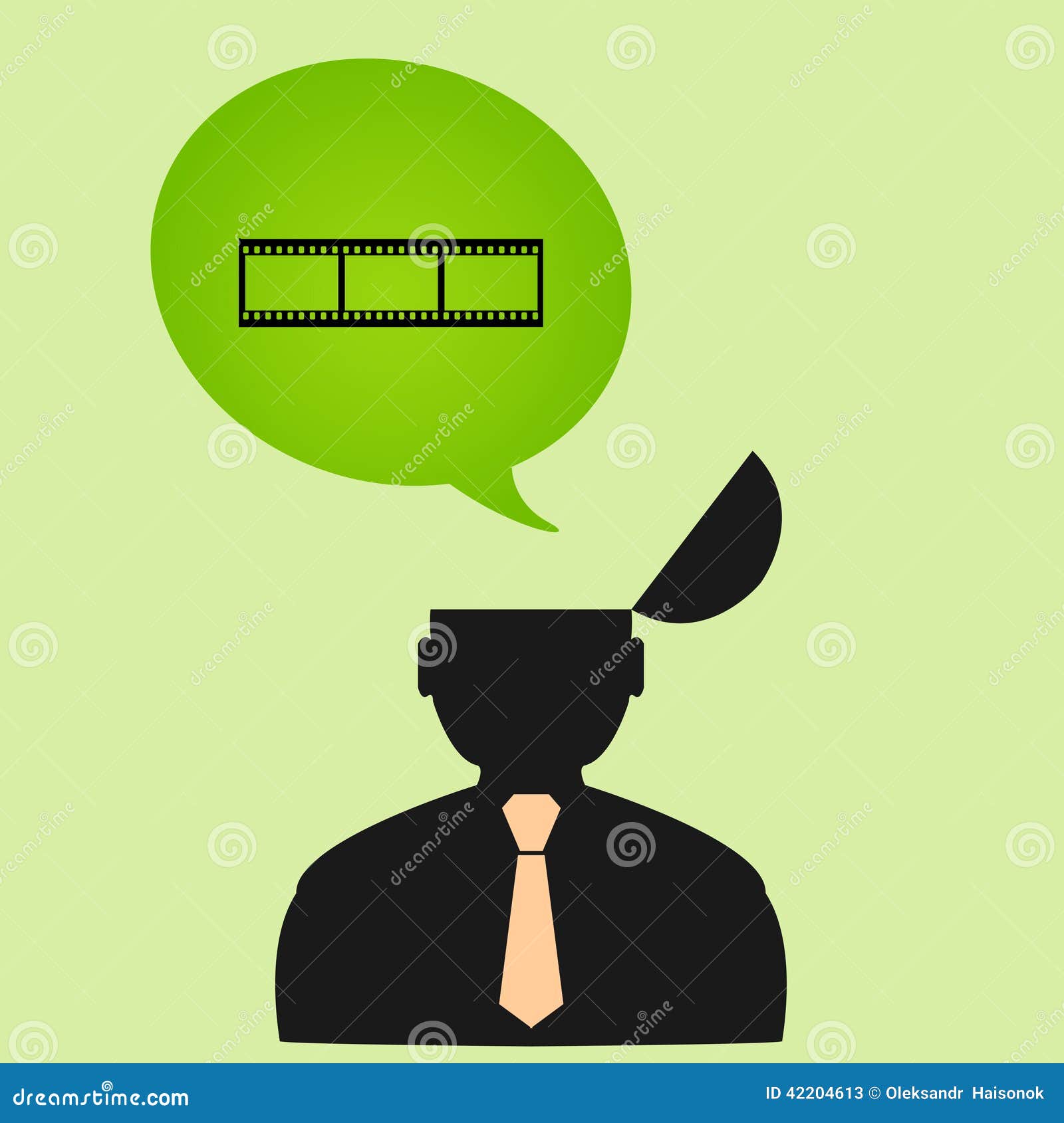 Abstract Flat Icon Man Watching Movies Eps Stock Vector - Illustration ...