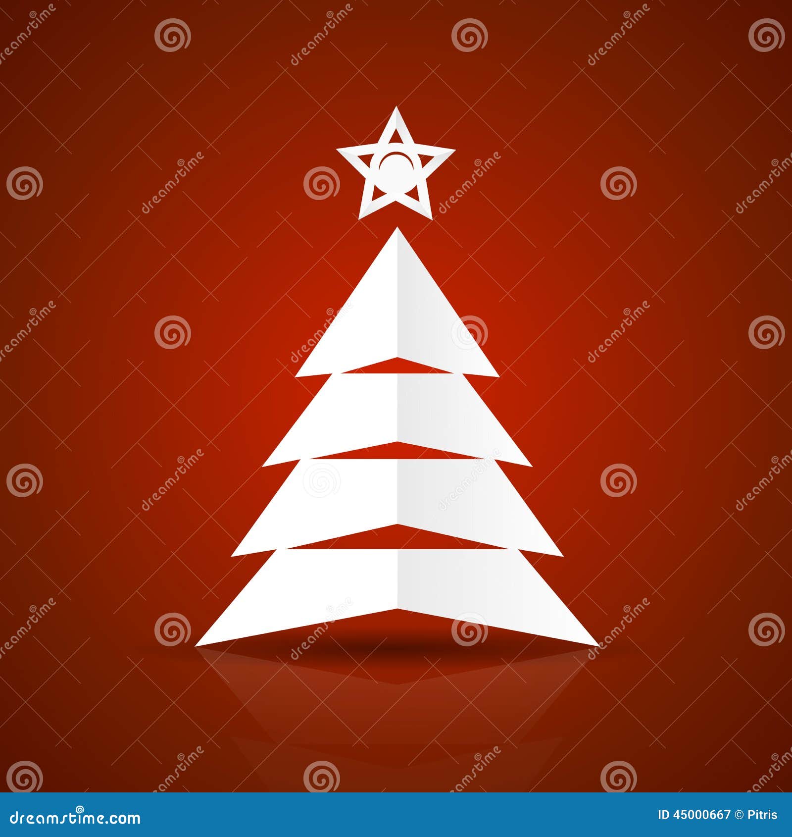 Abstract Flat Paper Christmas Tree Stock Vector - Illustration of ...