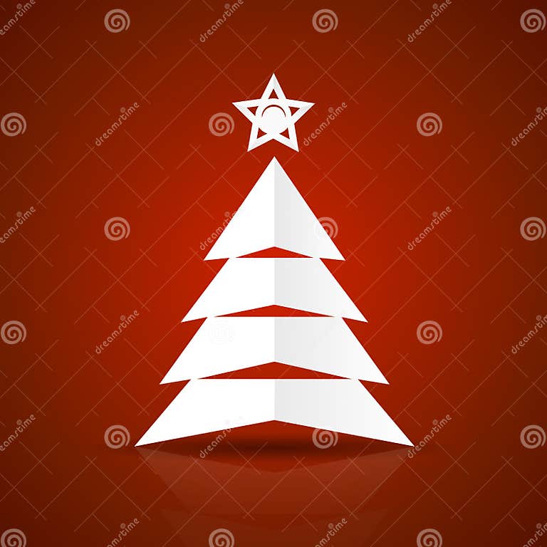 Abstract Flat Paper Christmas Tree Stock Vector - Illustration of ...