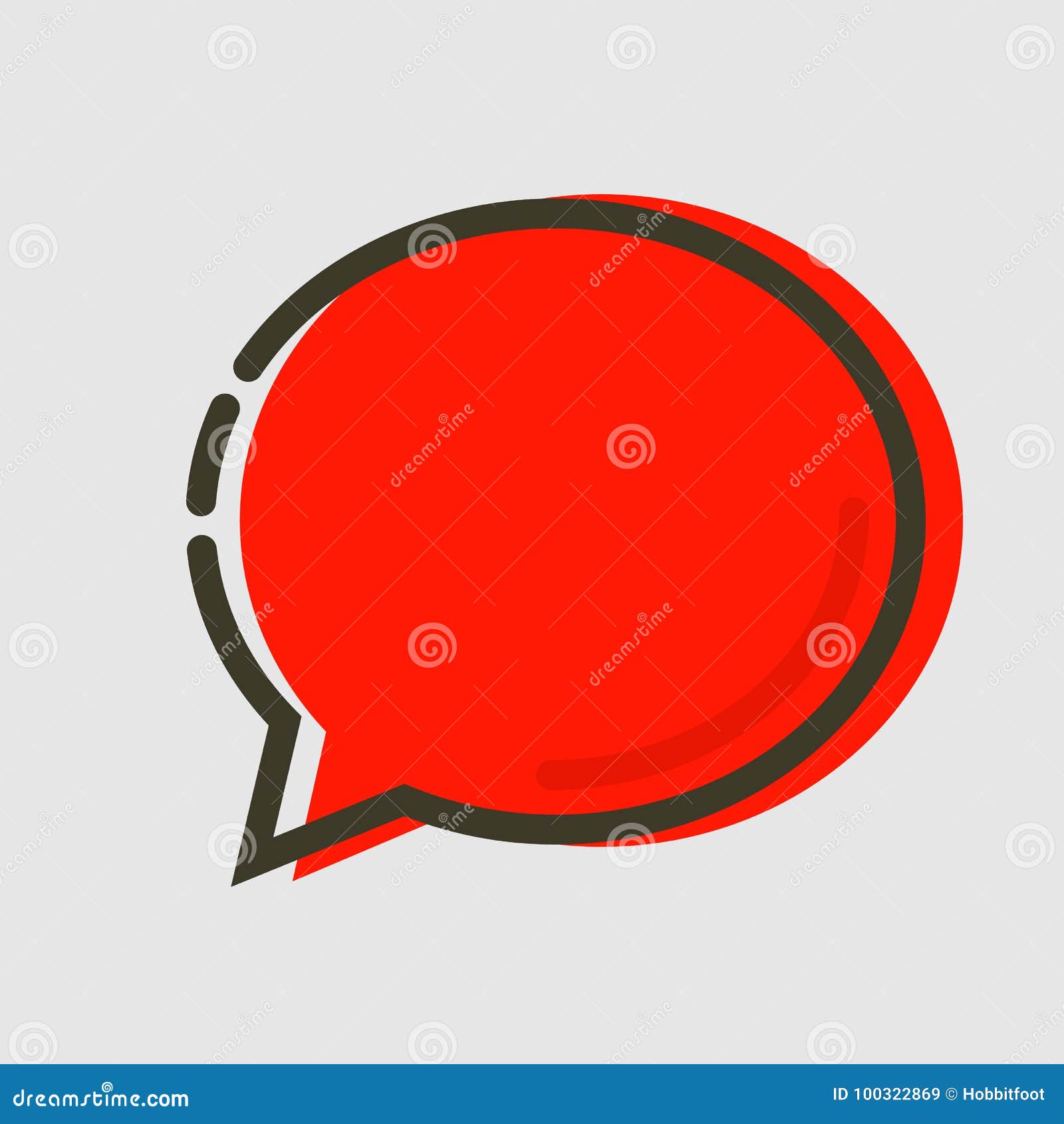 Abstract Flat Red Chat Icon Stock Vector - Illustration of concept ...