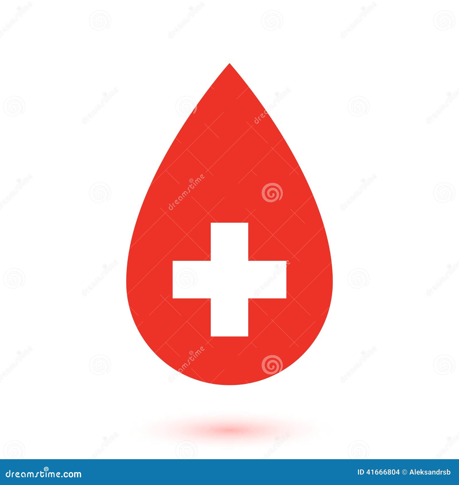 Abstract Flat Red Drop with White Cross Inside Stock Vector ...