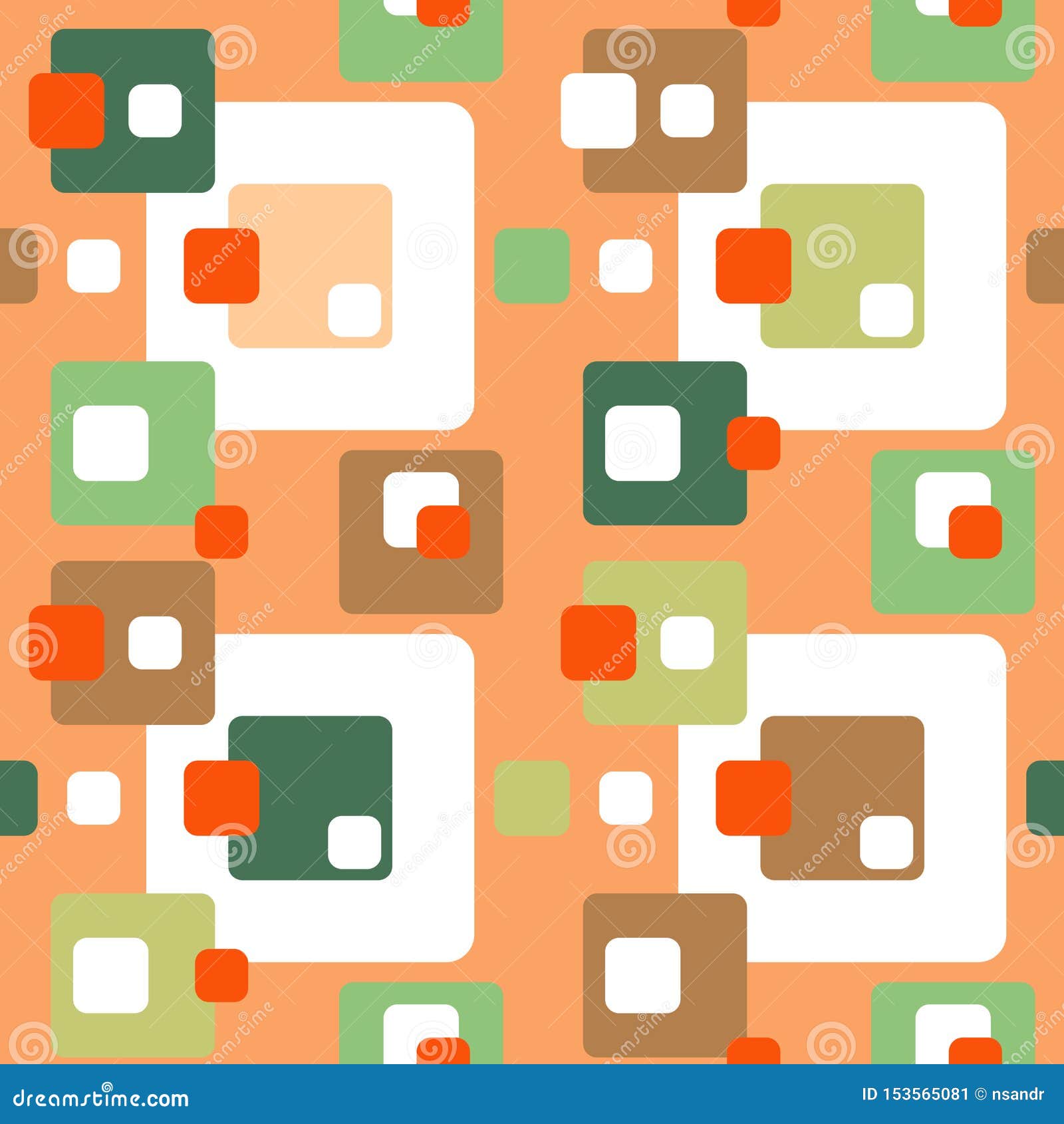Abstract Flat Retro Seamless Pattern with Rectangles. Timeless Simple ...