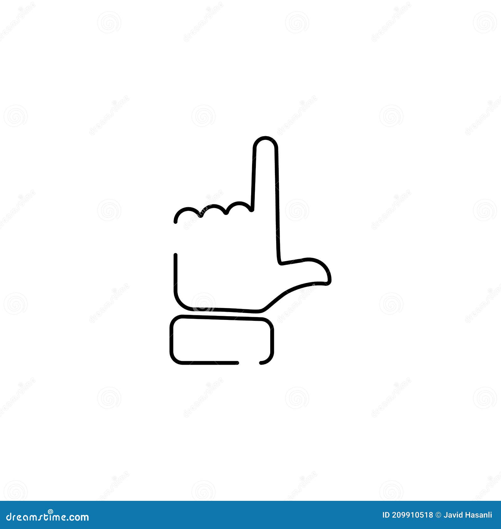 Abstract Flat Style Line Icon Hand Emoji Emoticon Direction Stock ...