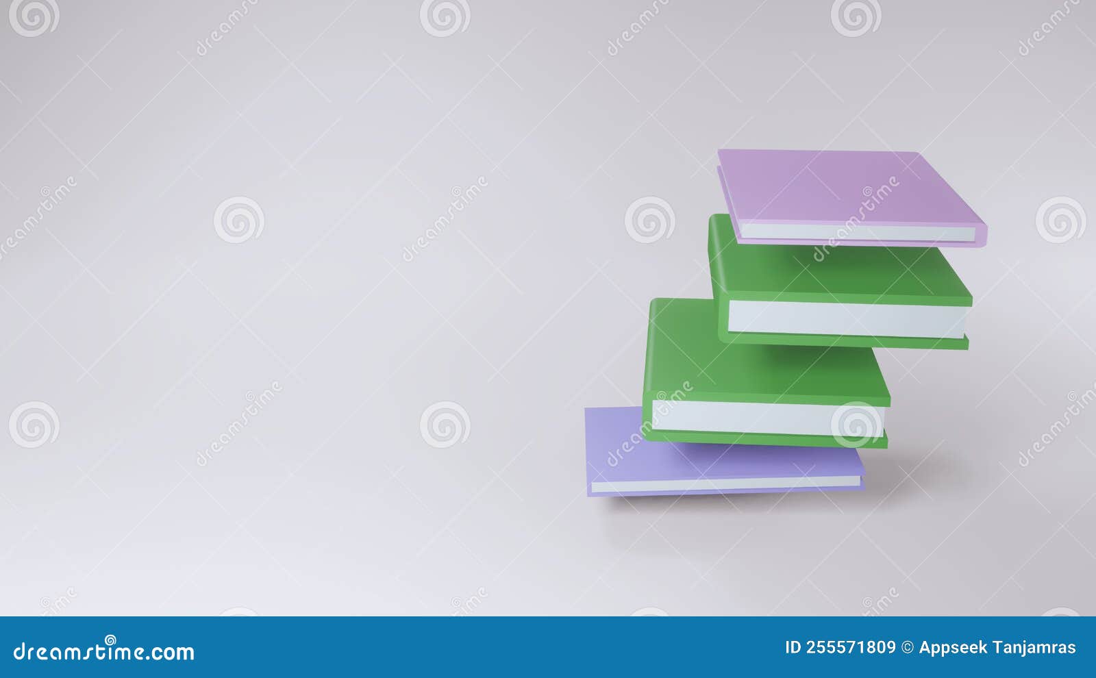 Abstract Floating Book Isolated White Background 3d Rendering Stock ...