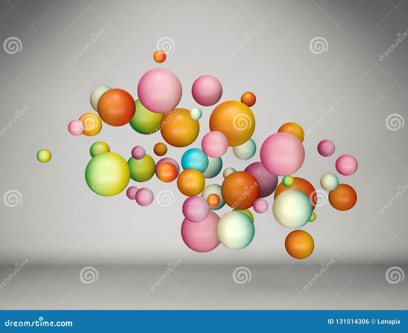 Abstract Floating Colorful Gradient Balls Background. Stock ...