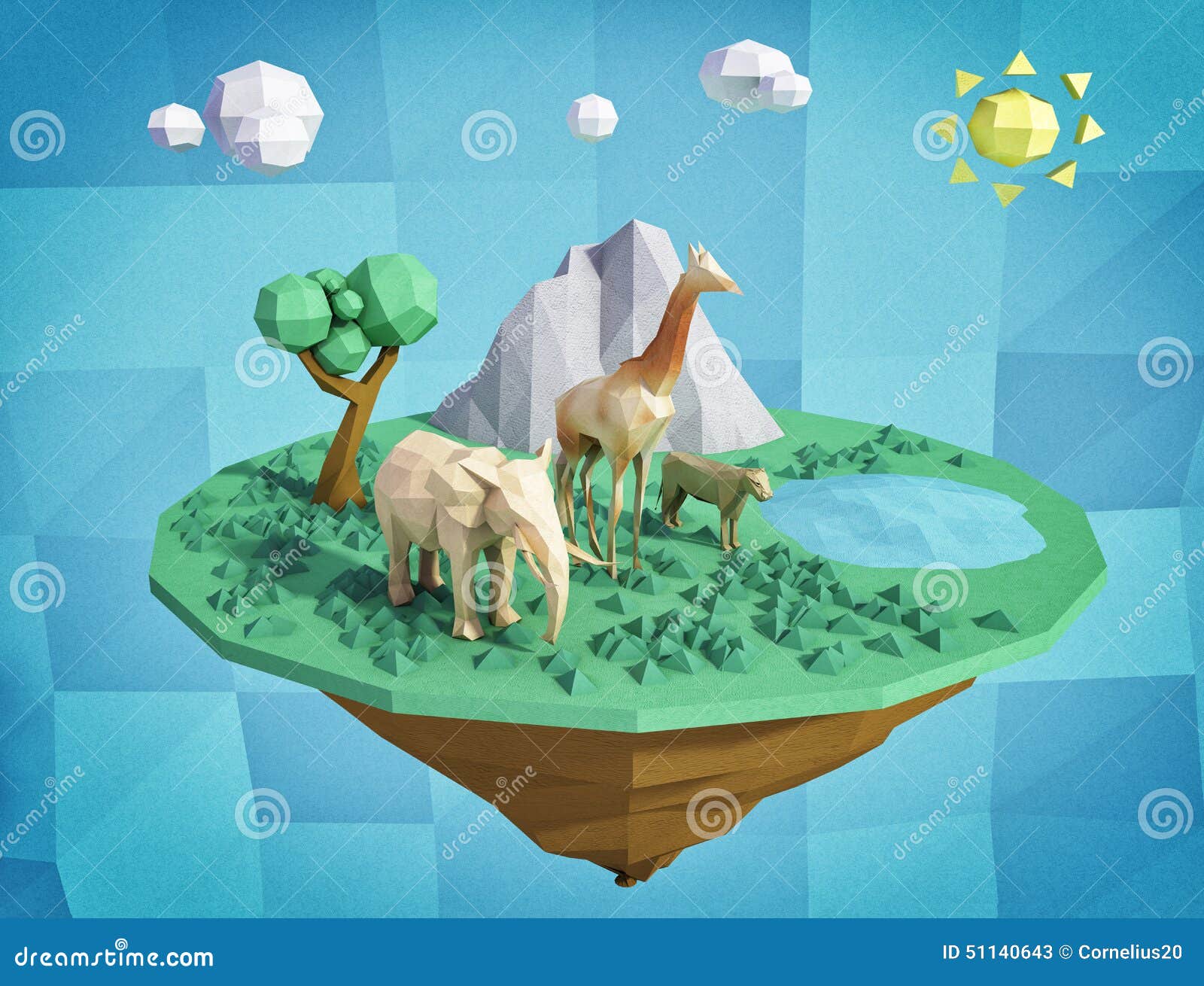 Abstract floating island stock illustration. Illustration of color ...