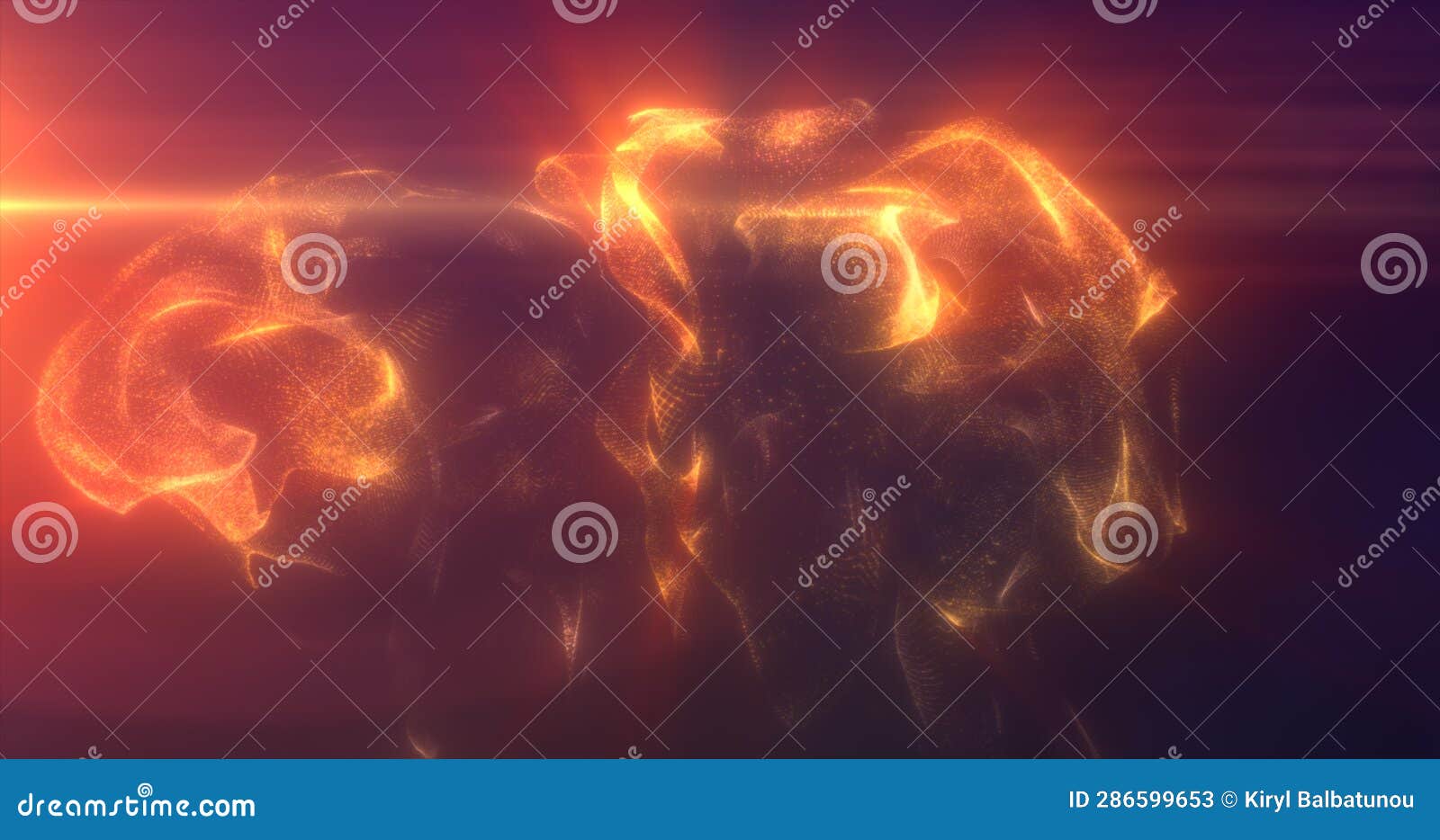 Abstract Floating Liquid from Energy Orange Particles Magical ...