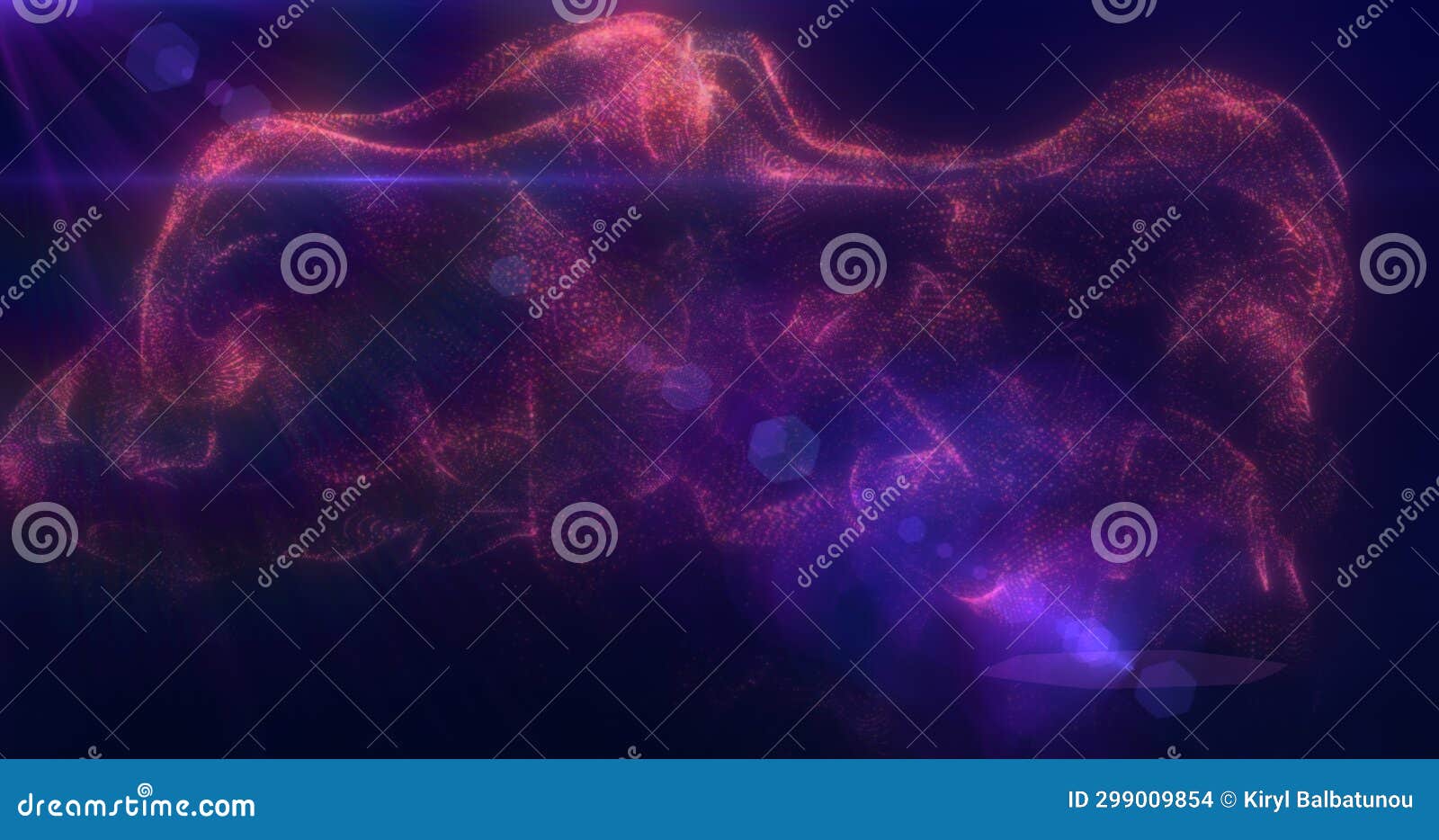 Abstract Floating Liquid from Energy Purple Particles Glowing Magical ...