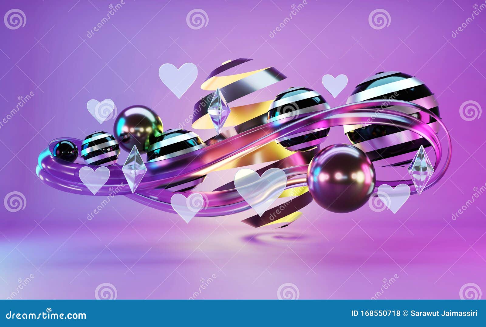 Abstract Floating Objects stock illustration. Illustration of design ...