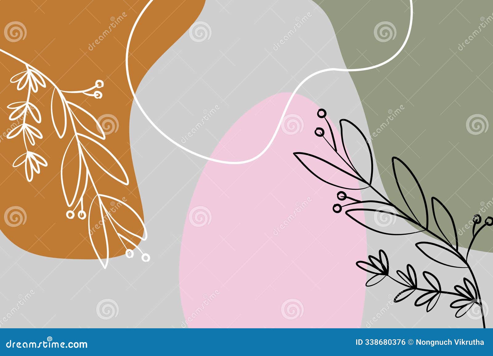 Abstract Flora Simple Background. Hand Draw Vector Illustration ...