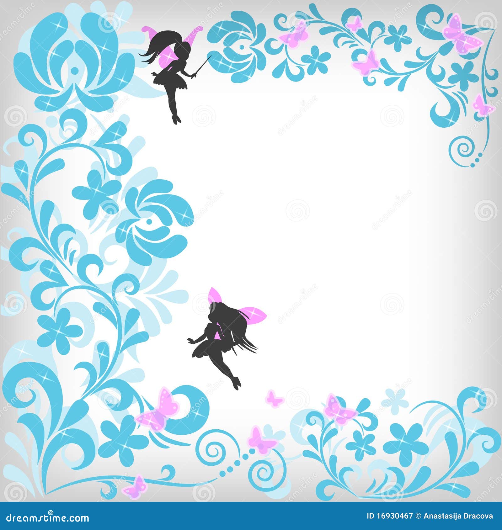 Abstract Floral Background with Fairy Stock Vector - Illustration of ...