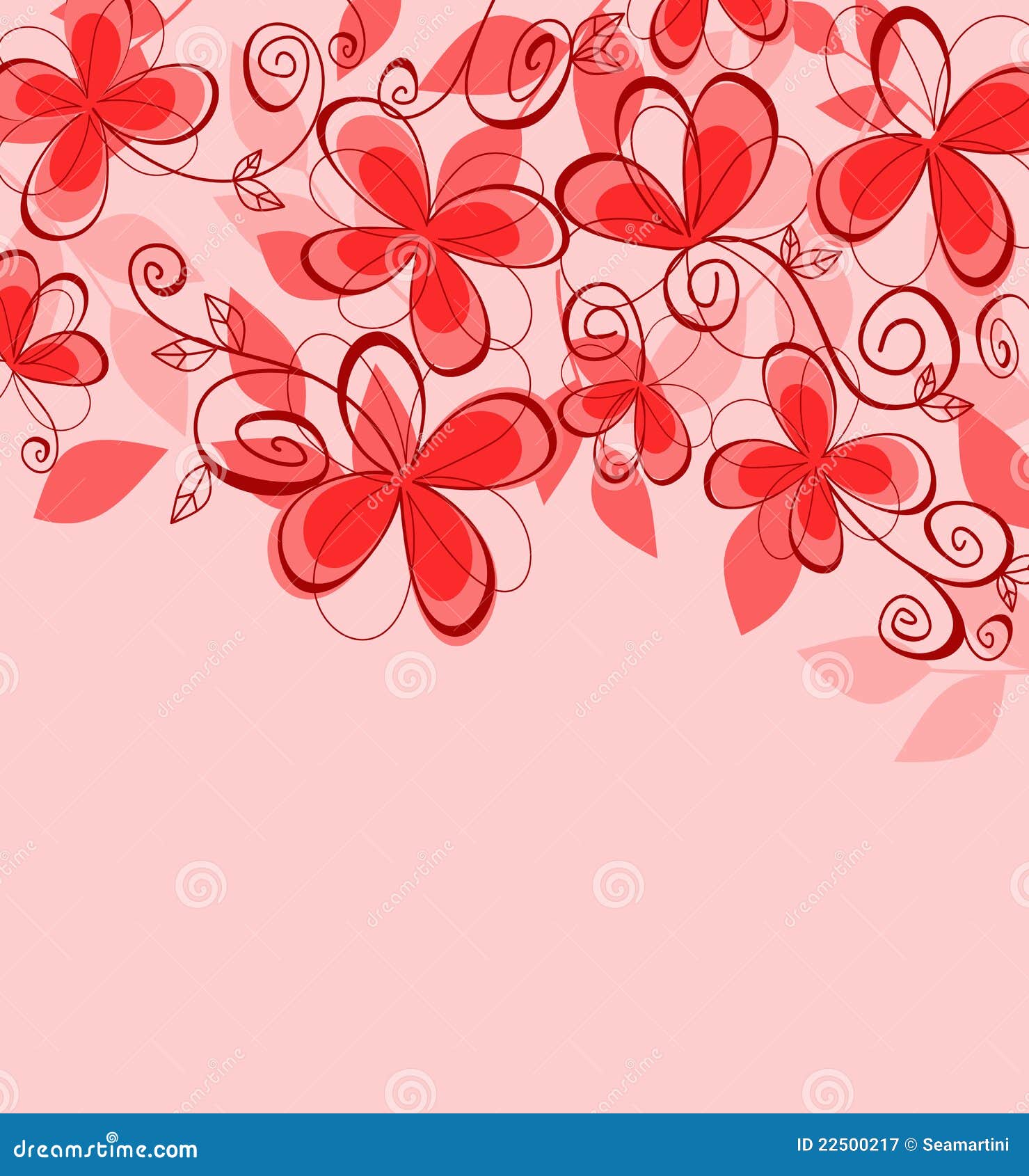 Abstract Floral Background with Red Stock Vector - Illustration of ...