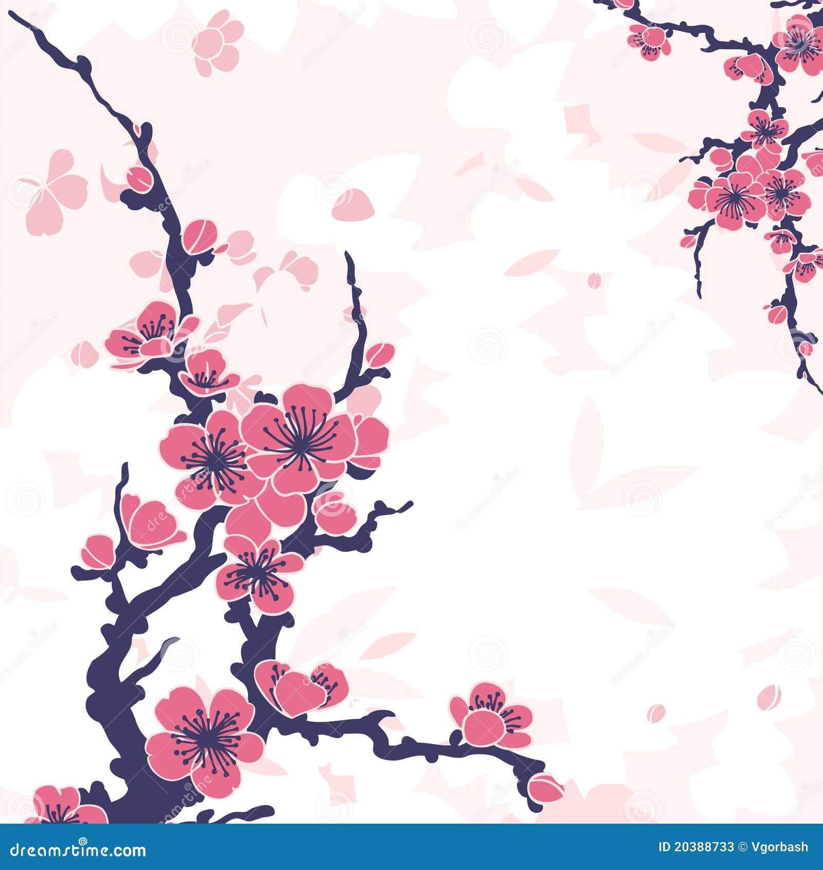Abstract Floral Background with Sakura Stock Vector - Illustration of ...