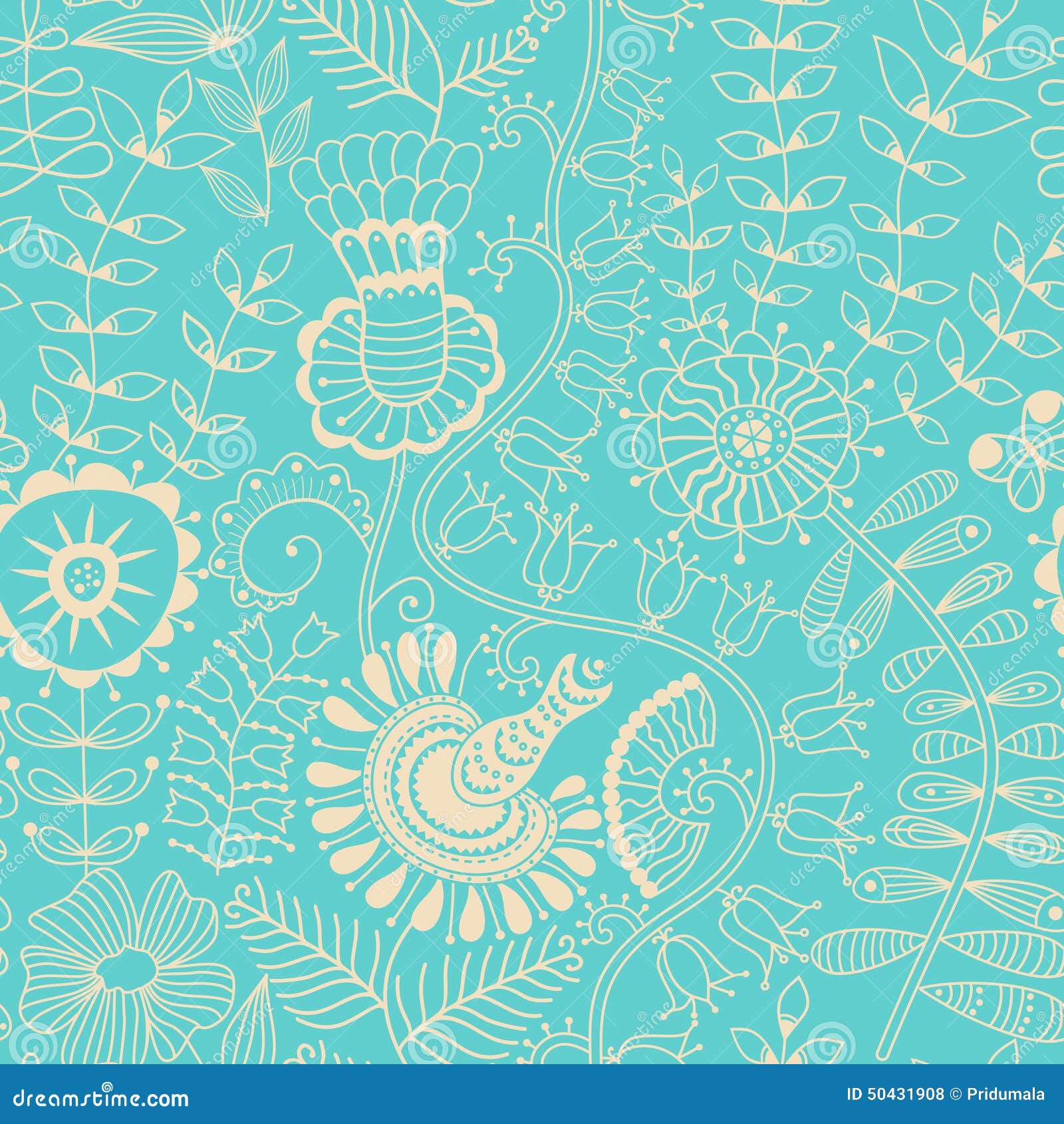 Abstract Floral Background, Summer Theme Seamless Pattern, Vector ...